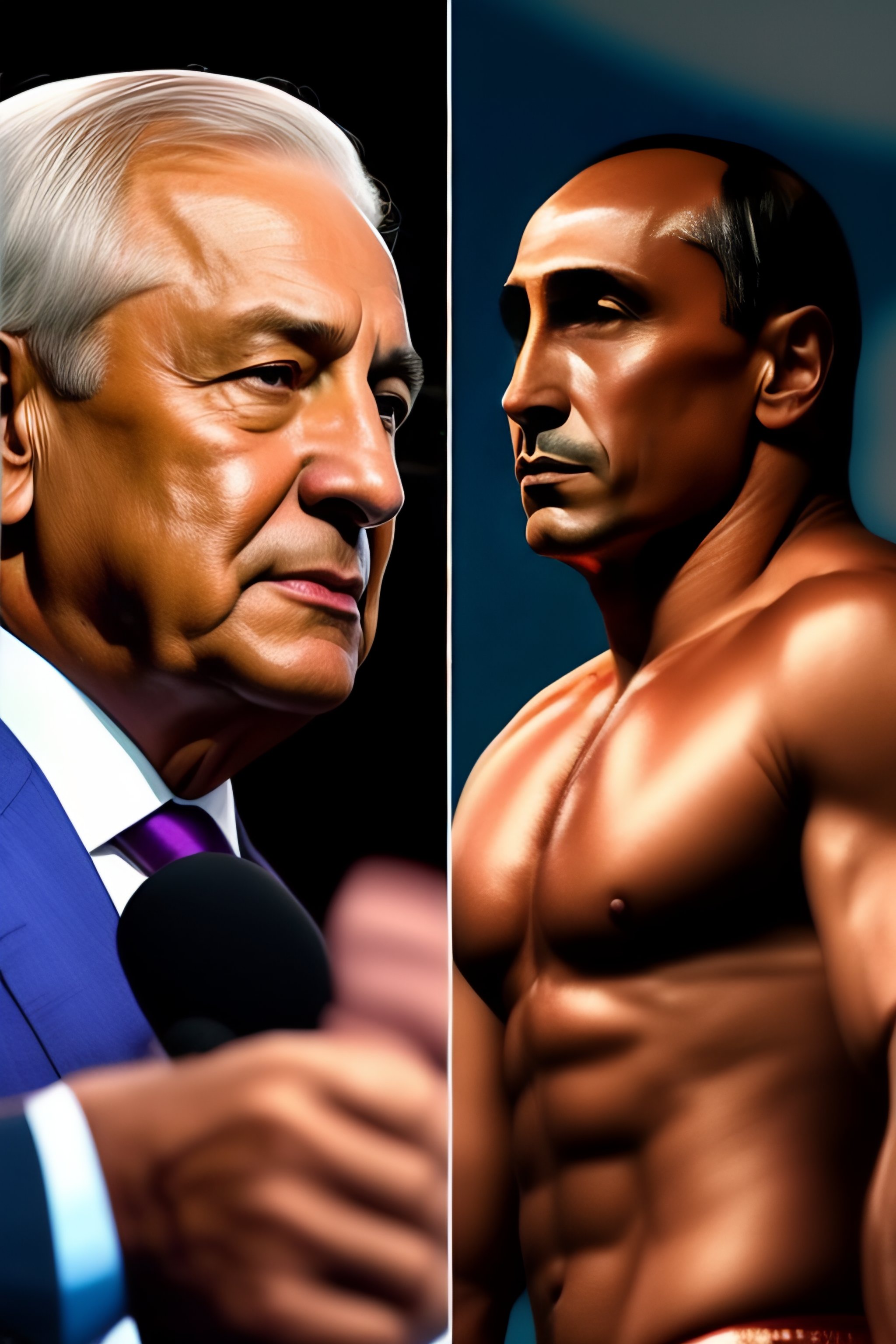 Lexica - Andres Manuel Lopez Obrador fighting vs Vladimir Putin in a ...