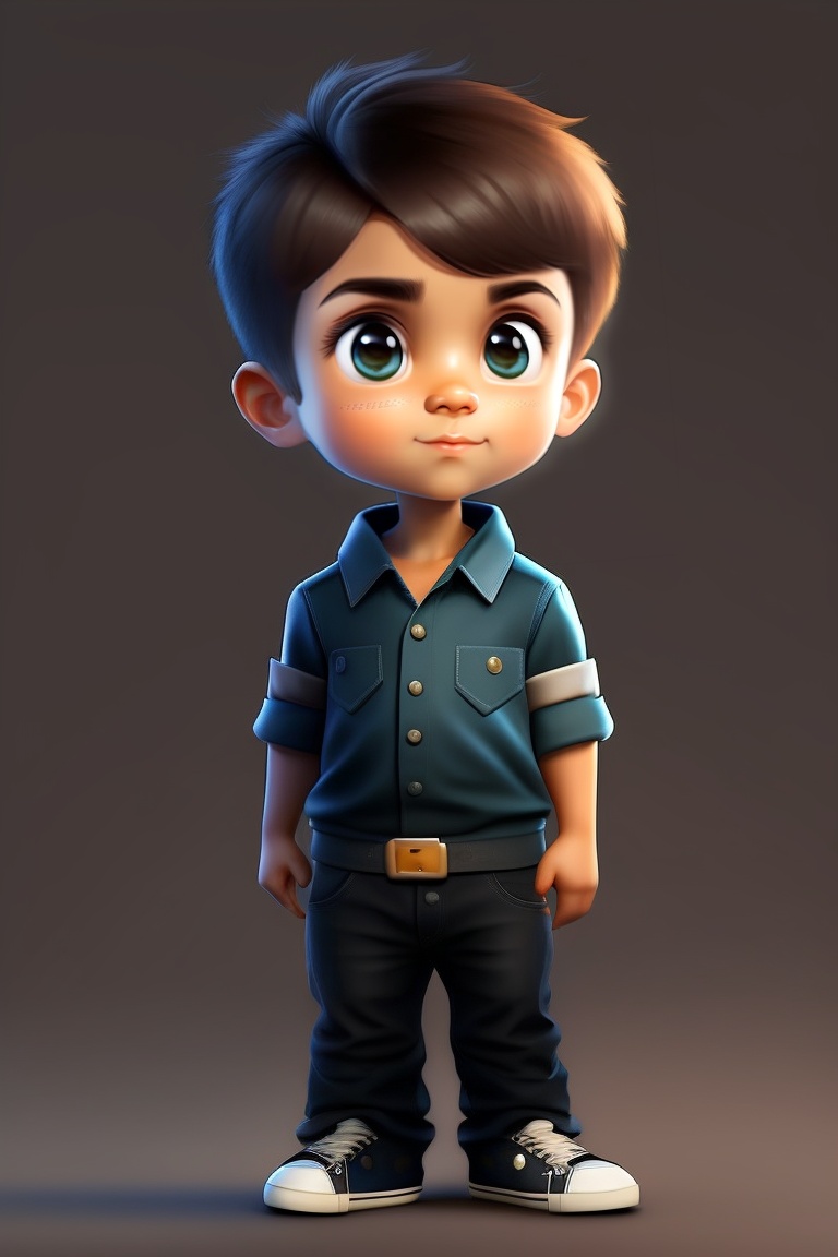 Lexica - Boy cartoon, full body, DARK EYES
