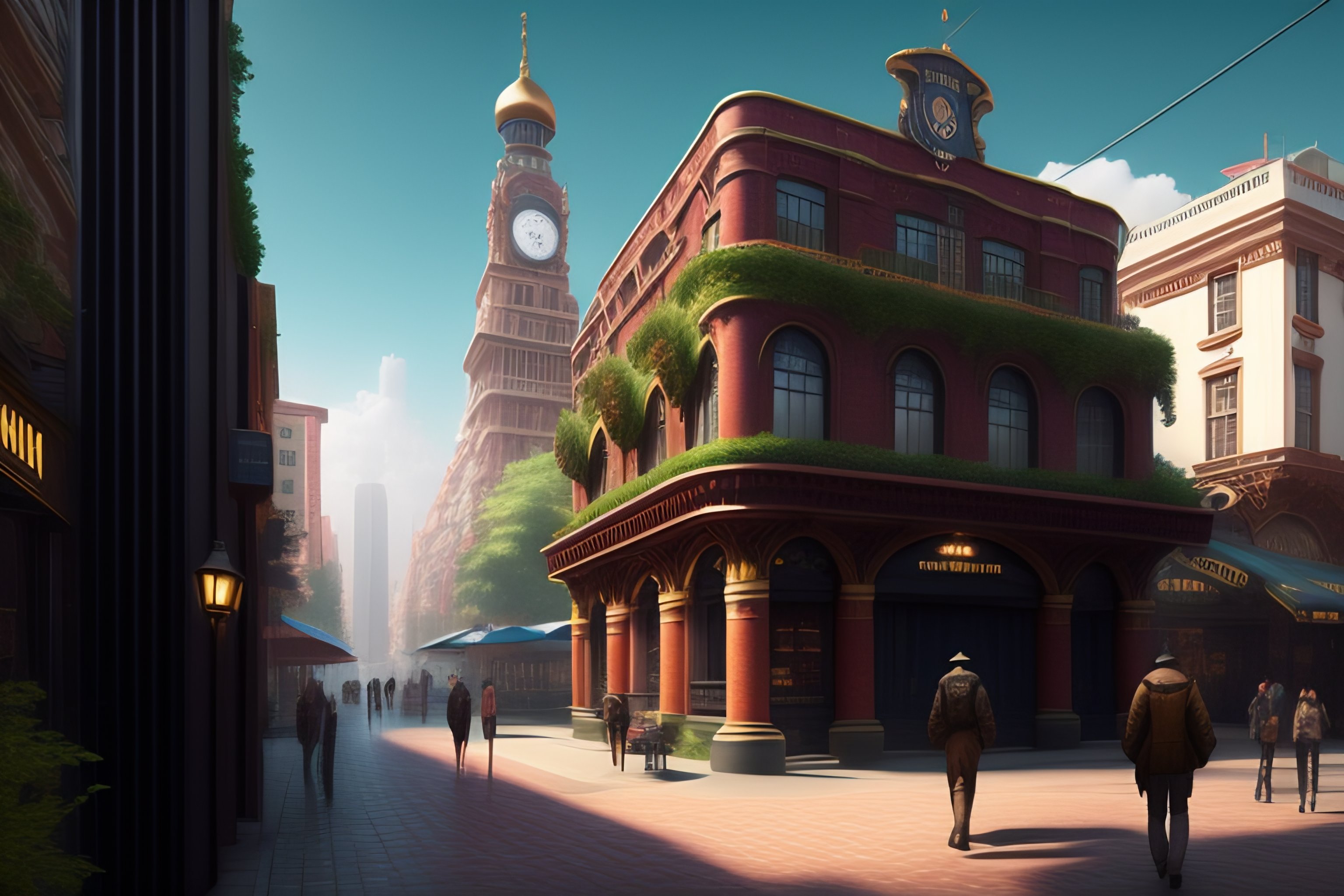 Lexica - The digital concept art of the conservative city surrounded by ...