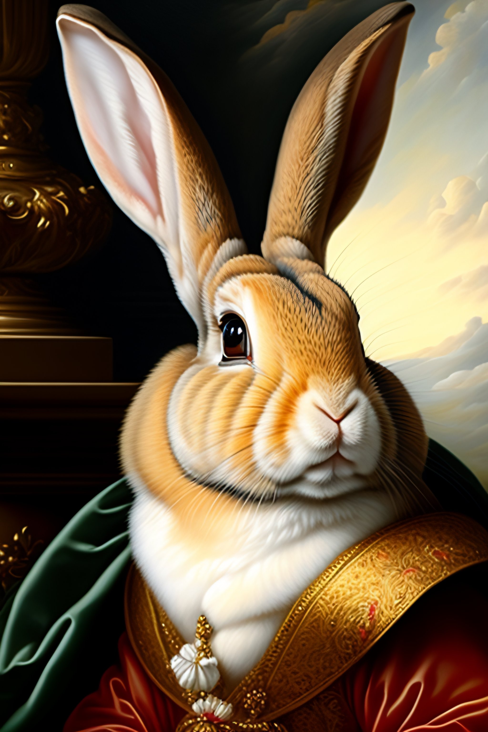 Lexica - Rabbit portrait, happy, front, oil paint, highly detailed ...