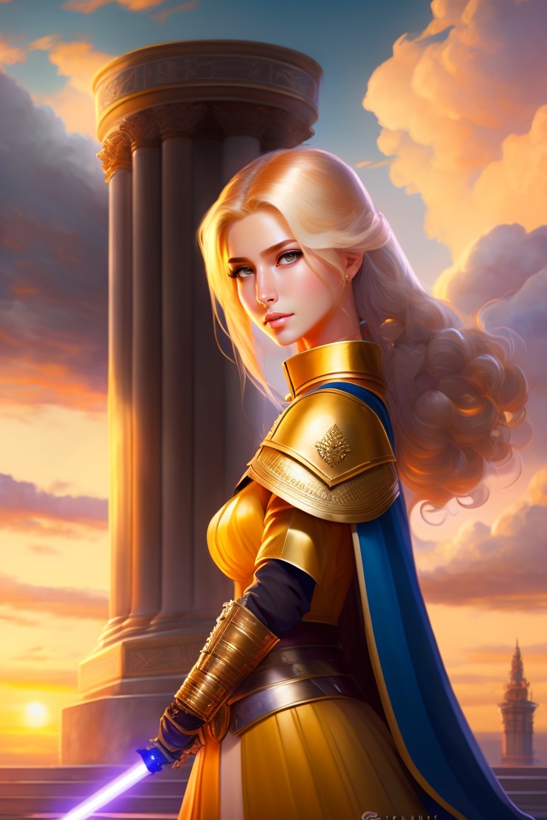 Lexica - Ivanka Trump is a jedi with a lightsaber in right hand, Greek ...