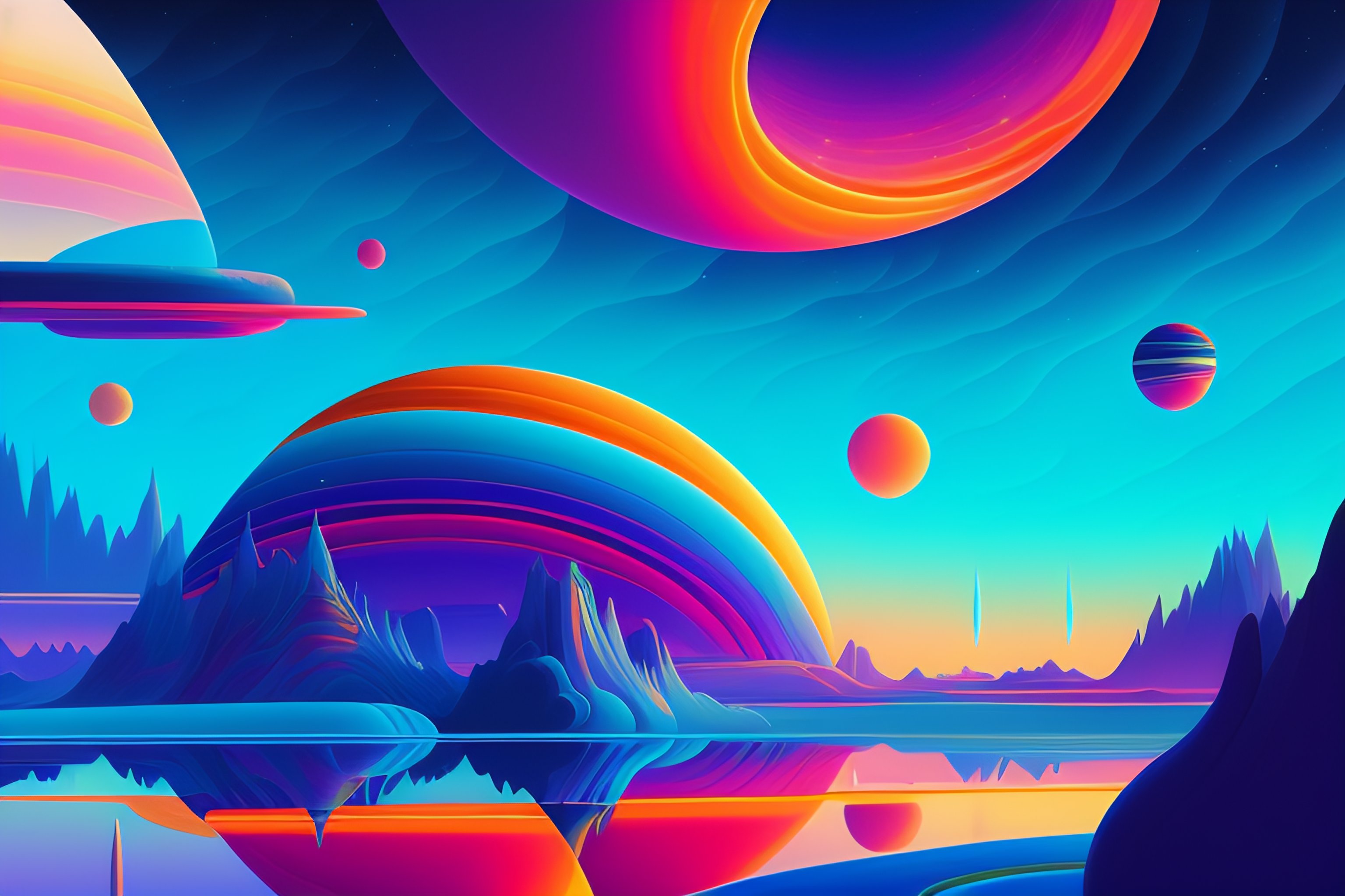 Lexica - James Gilleard illustration, swirly sci-fi blue alien ...