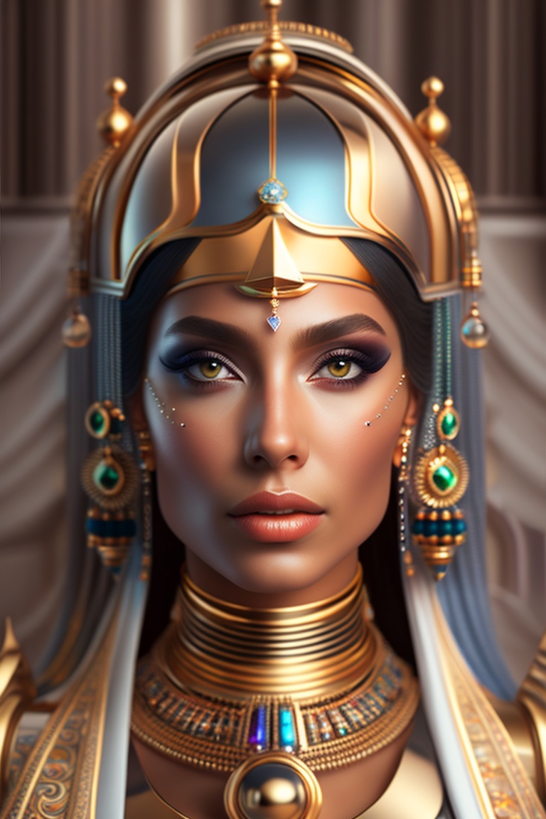 Lexica - Futuristic cleopatra, Stunning realistic photography ...