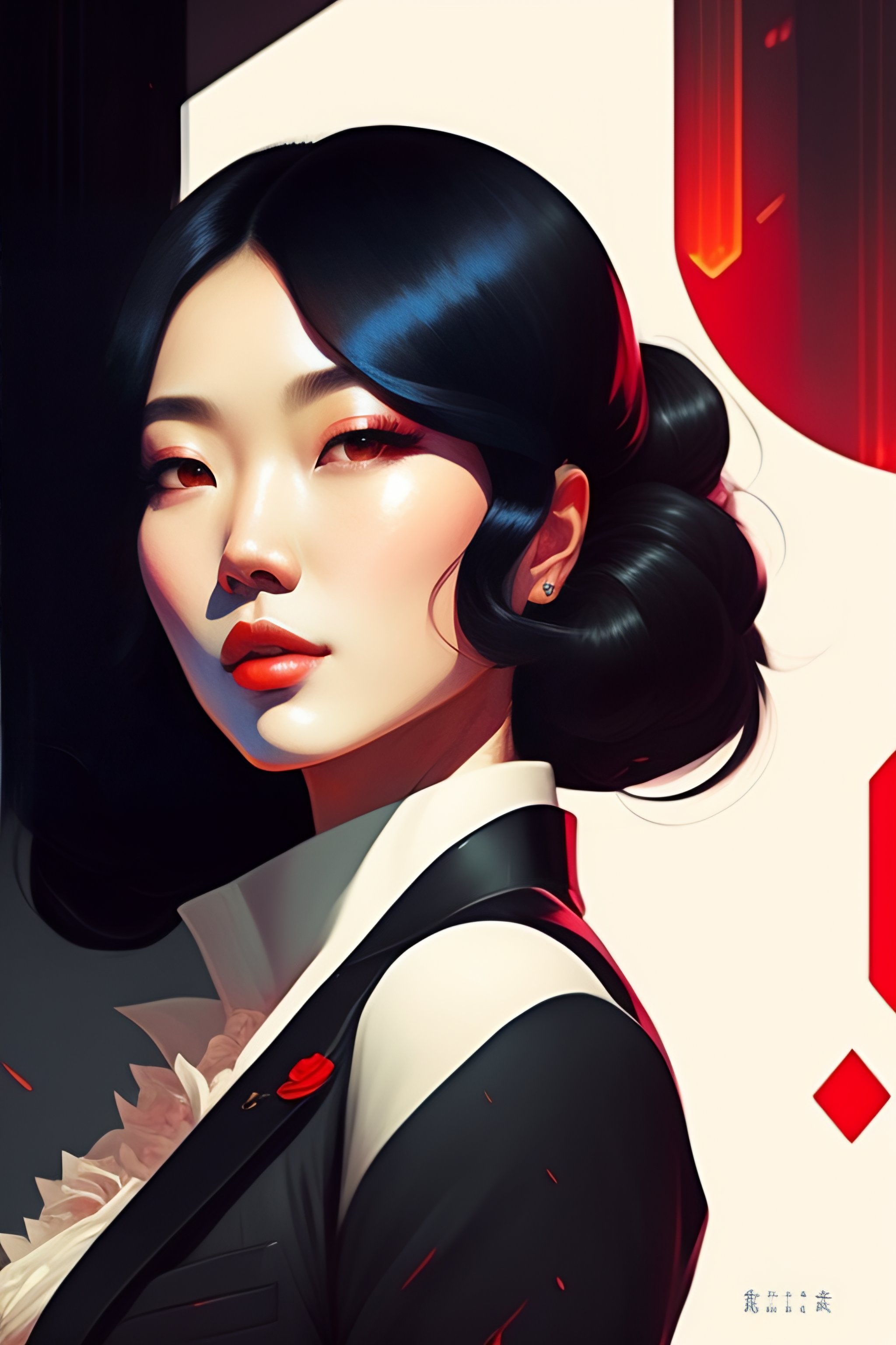 Lexica - Highly detailed portrait of mafia woman, pale skin, japanese ...