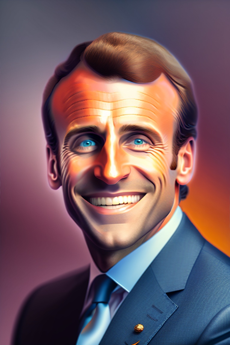 Lexica - A stunning intricate full color portrait of a emmanuel macron ...