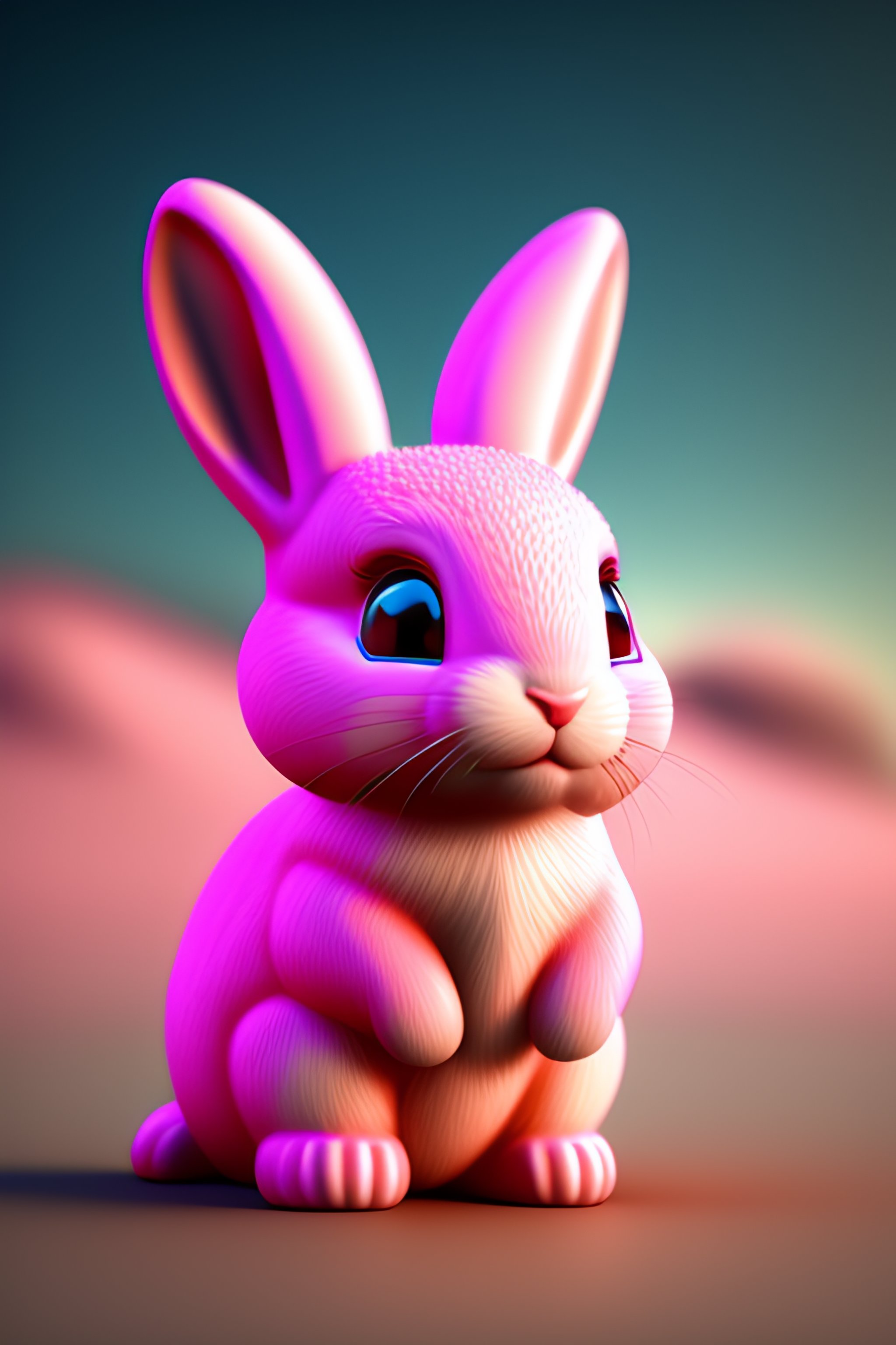 Lexica - Siggraph pink stanford bunny, highly realistic, 8k