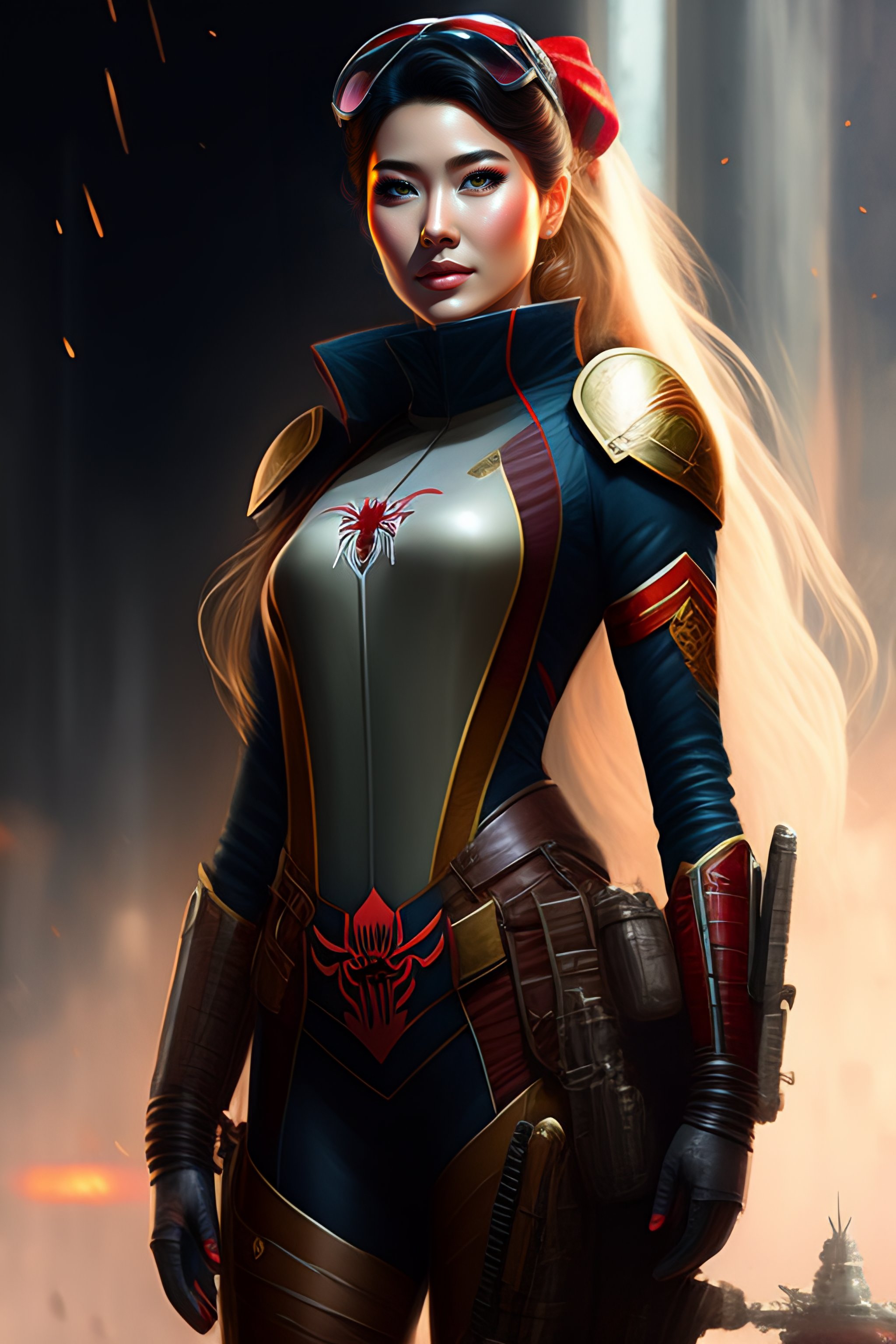 Lexica - Portrait of a warhammer spiderman, epic, tragic, military art ...