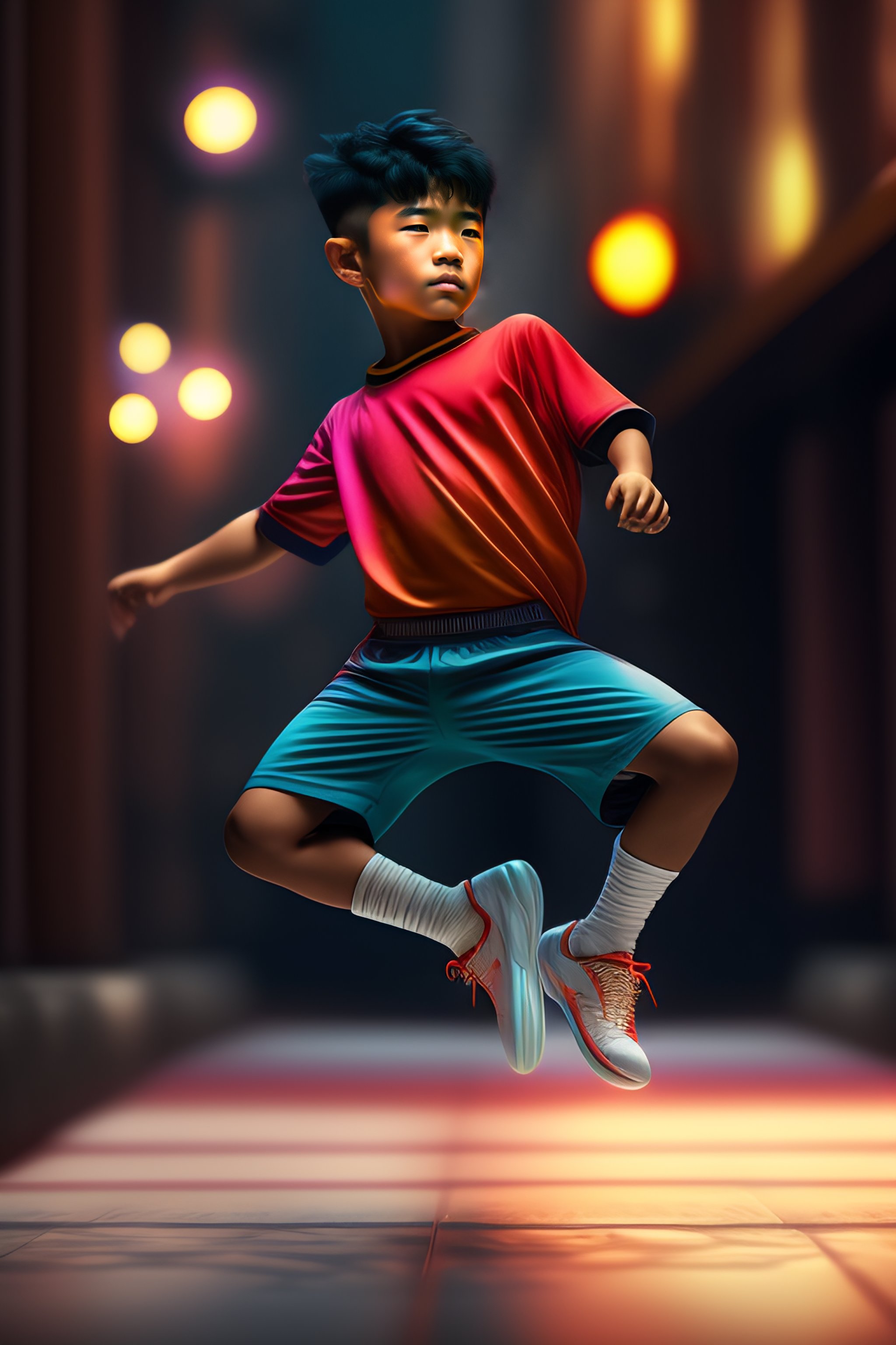 Lexica - A 3d dancer boy character image with realistic environment