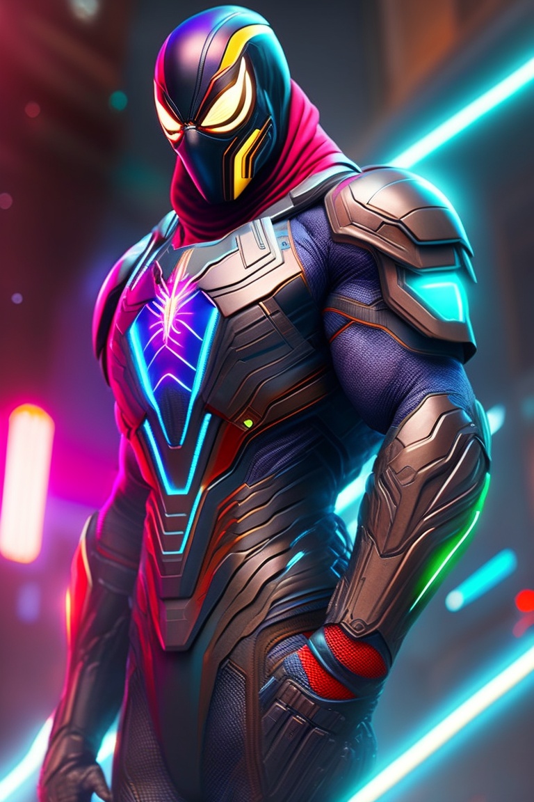 Lexica - Cyberpunk armor, spiderman venom fusion, 1 character with ...