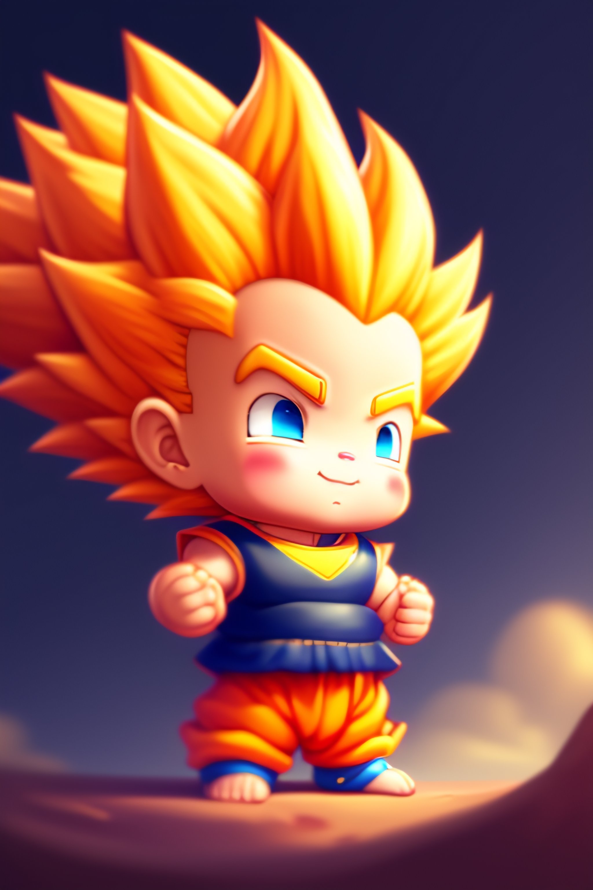 Lexica - Cute and adorable cartoon Goku super Saiyan baby, fantasy ...