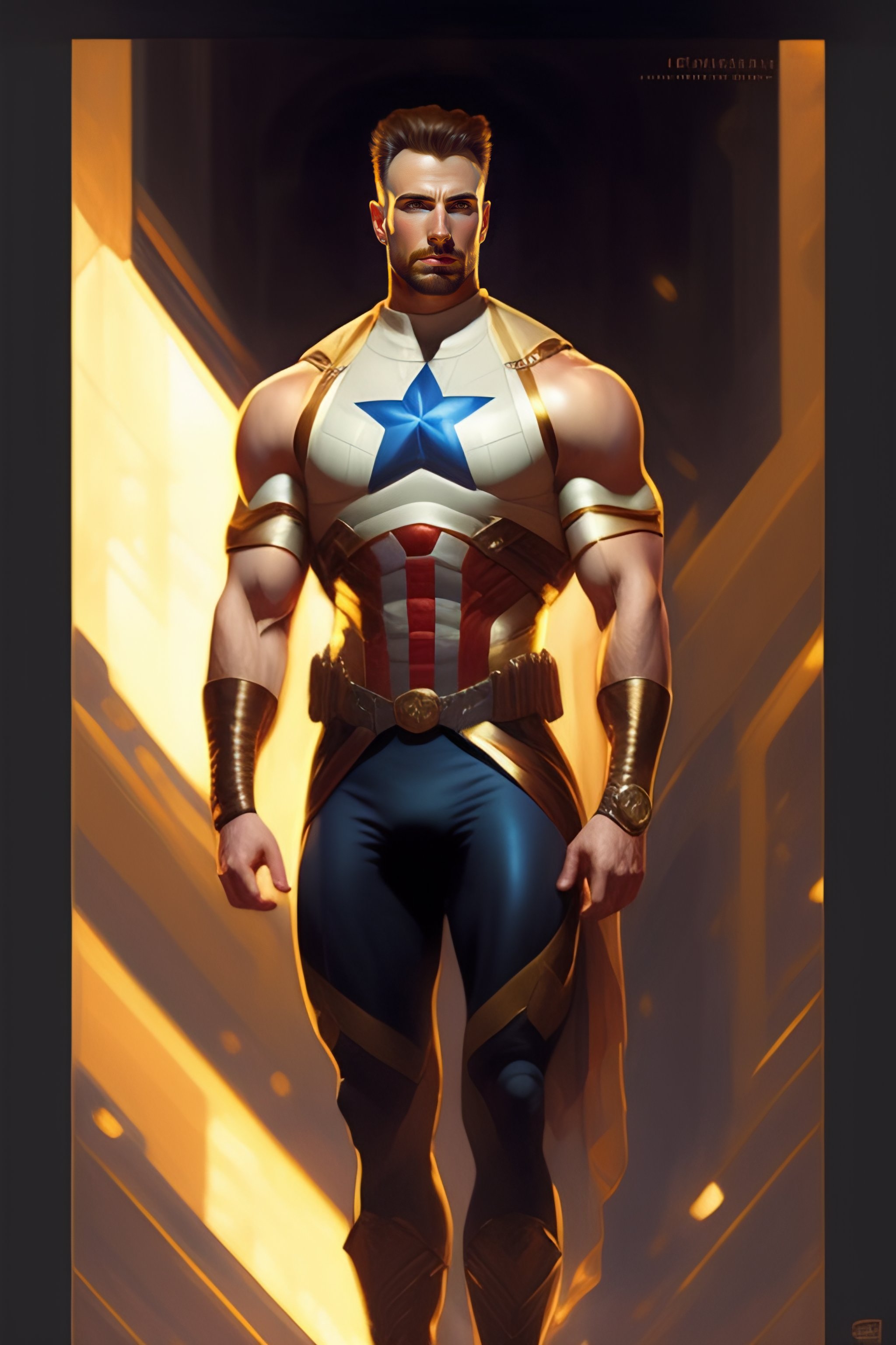 Lexica - Full body potrait thin muscular chris evans captain america ...