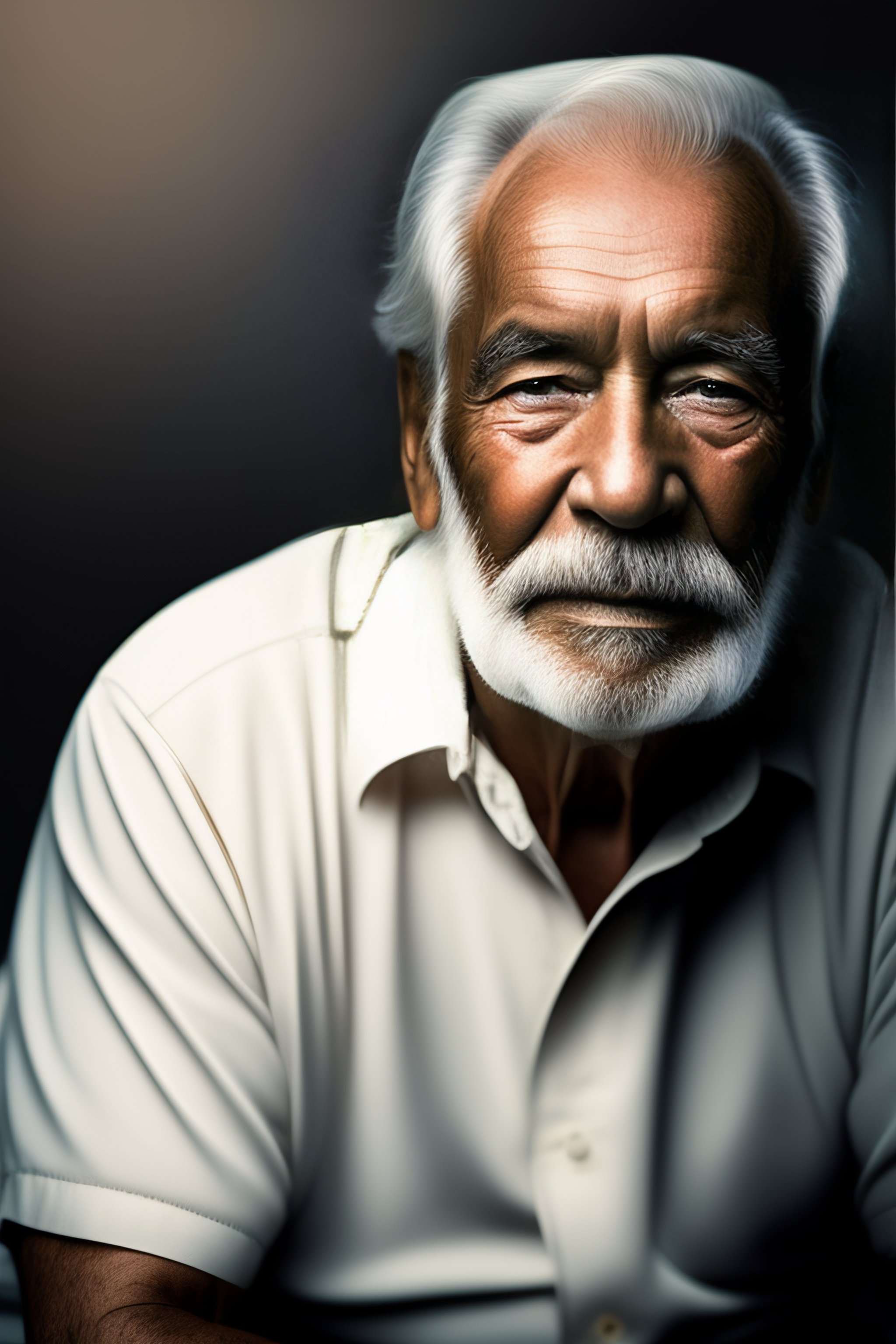 Lexica - Old man, white background, document photo