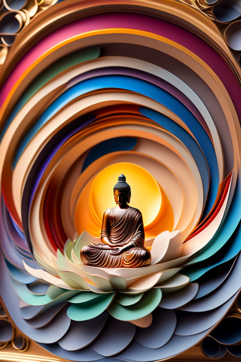 Lexica - Large waves, Buddha, multi dimensional paper quilling, 3d ...