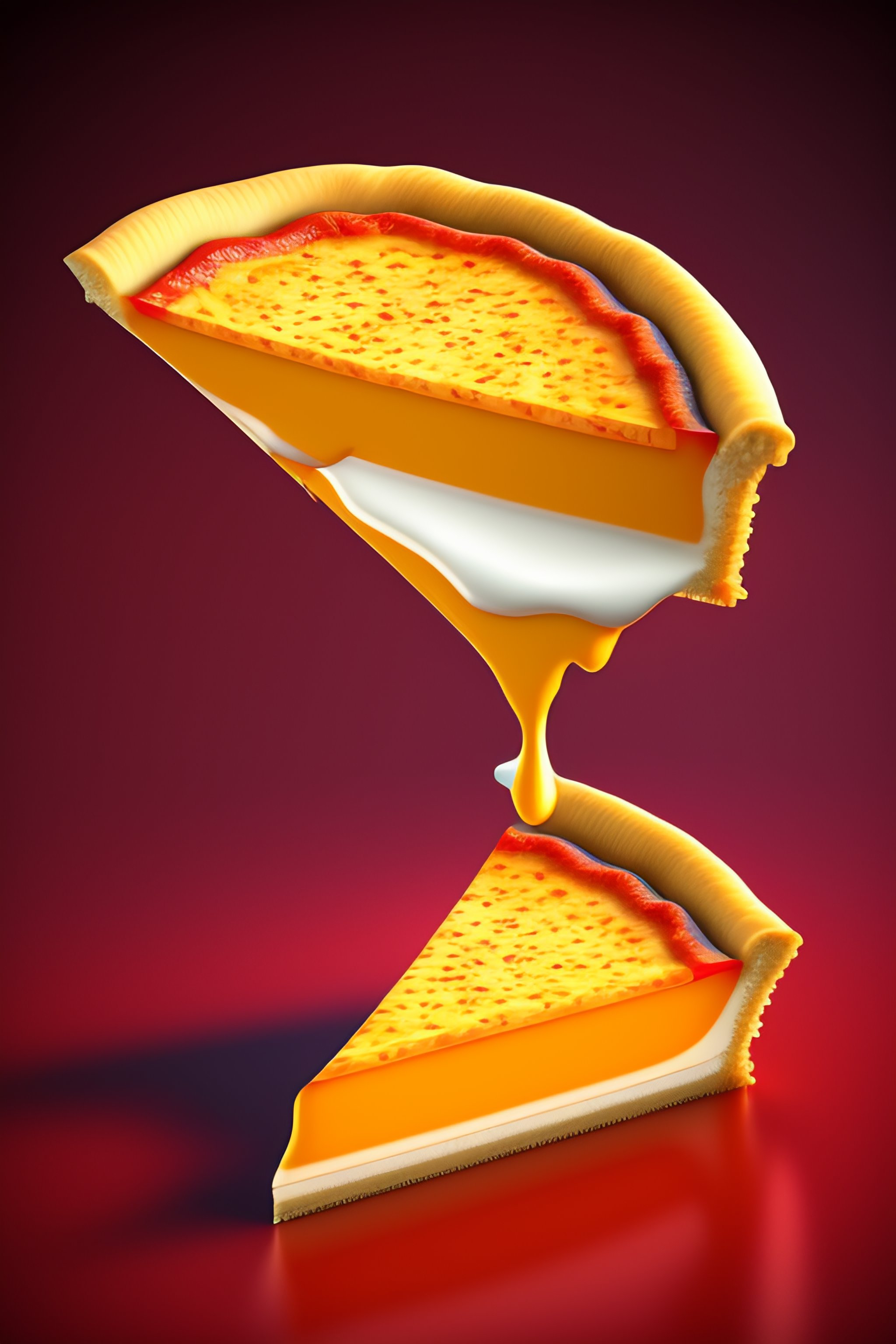 Lexica - 3d cartoon floating slice of pizza with dripping cheese and ...