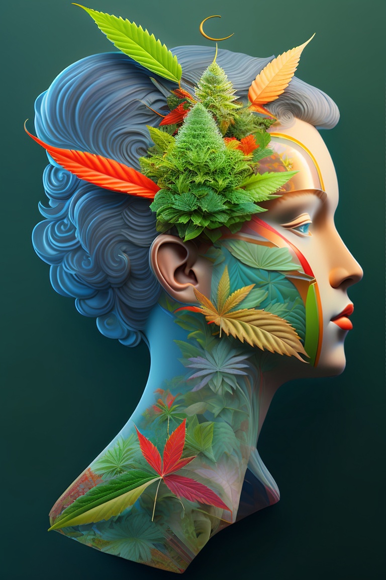 Lexica - The anatomy of a human head made from pieces of cannabis and ...