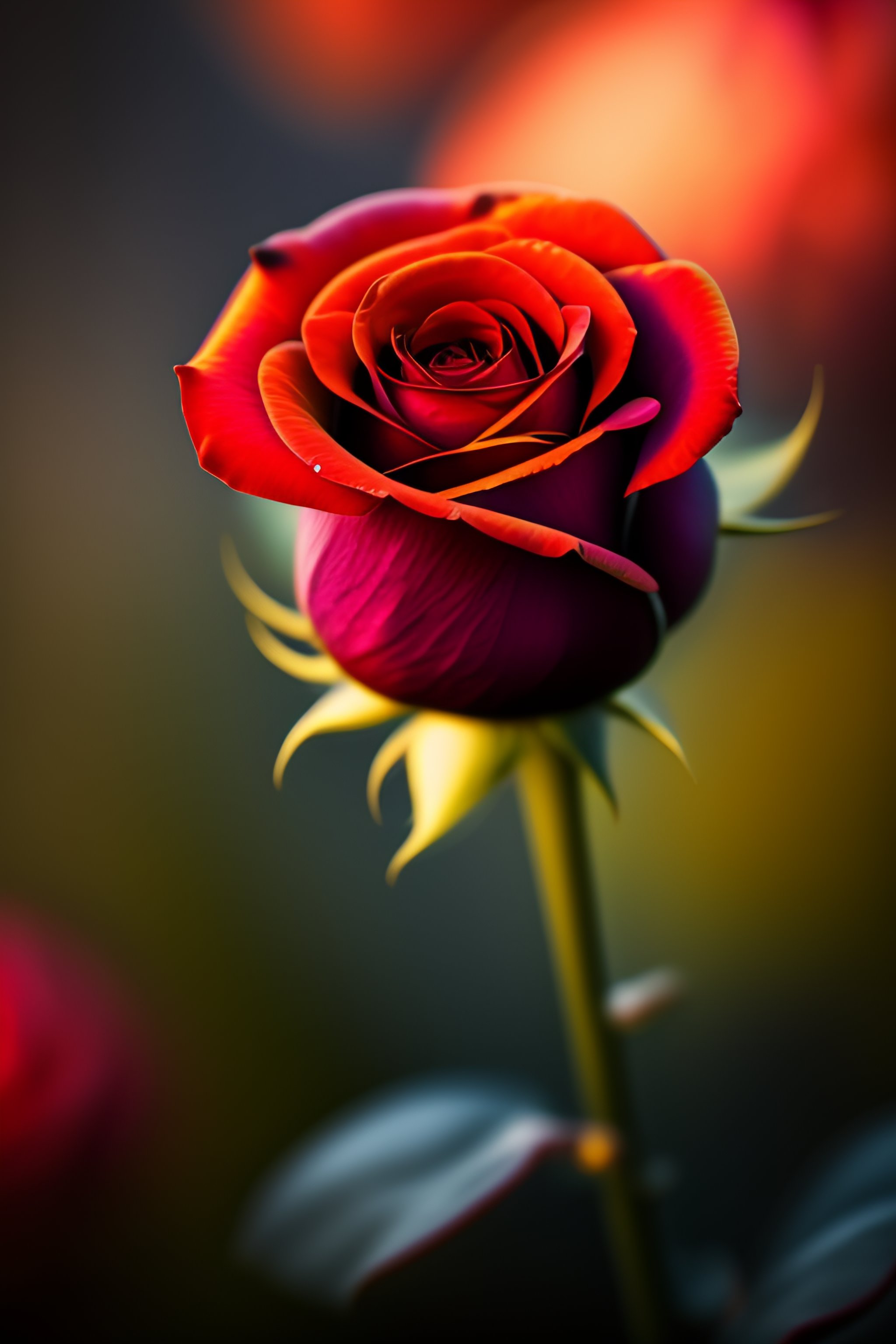 Lexica - One red rose,full screen, 4k,hd