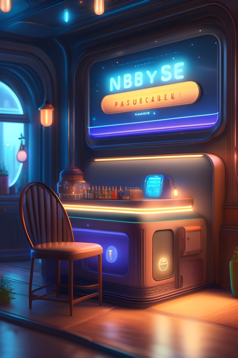 Lexica - A cutting-edge mobile internet cafe on a starry night ...