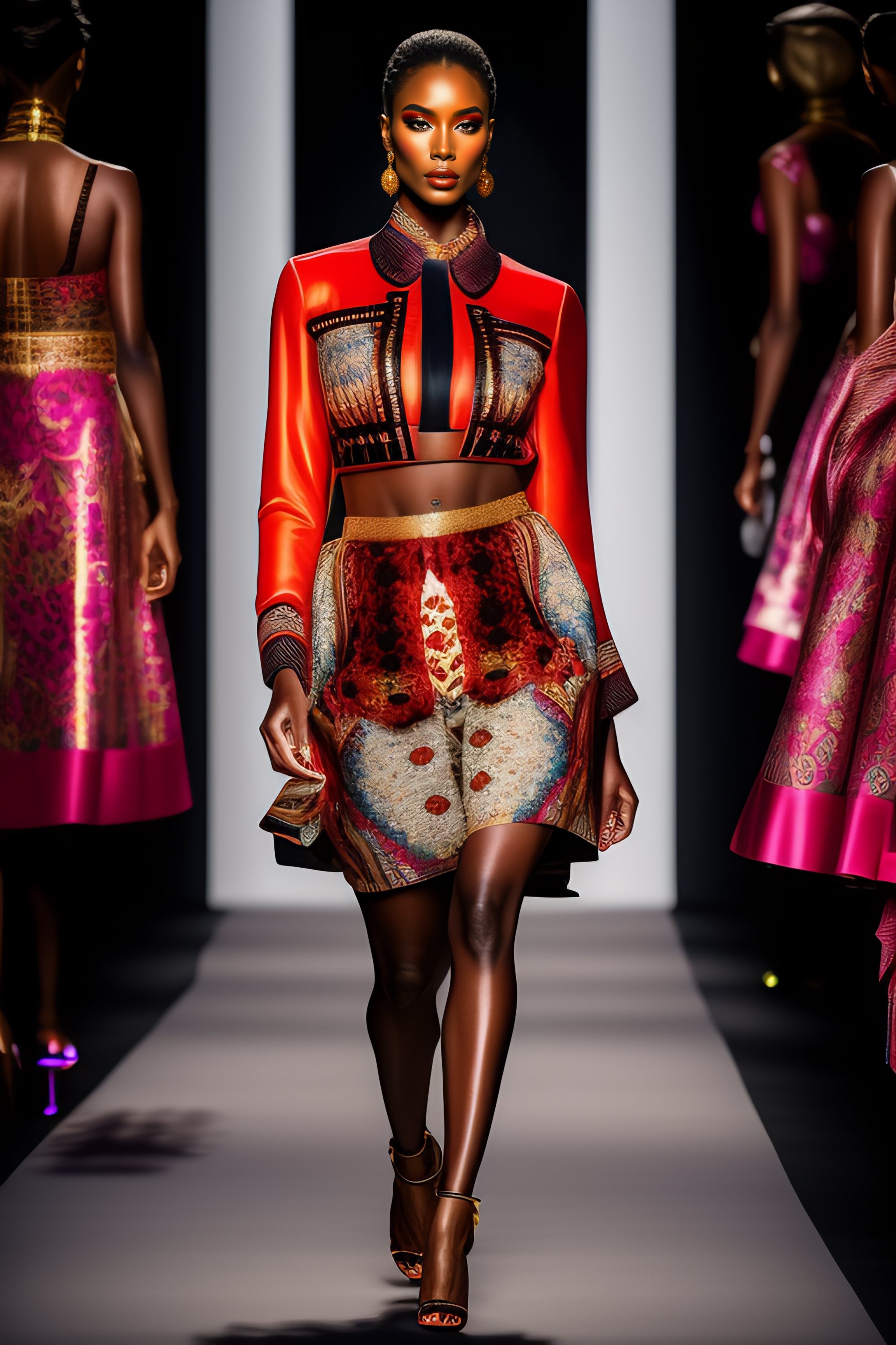 Lexica - Fashion show into fashion style digital printed fabric pattern ...