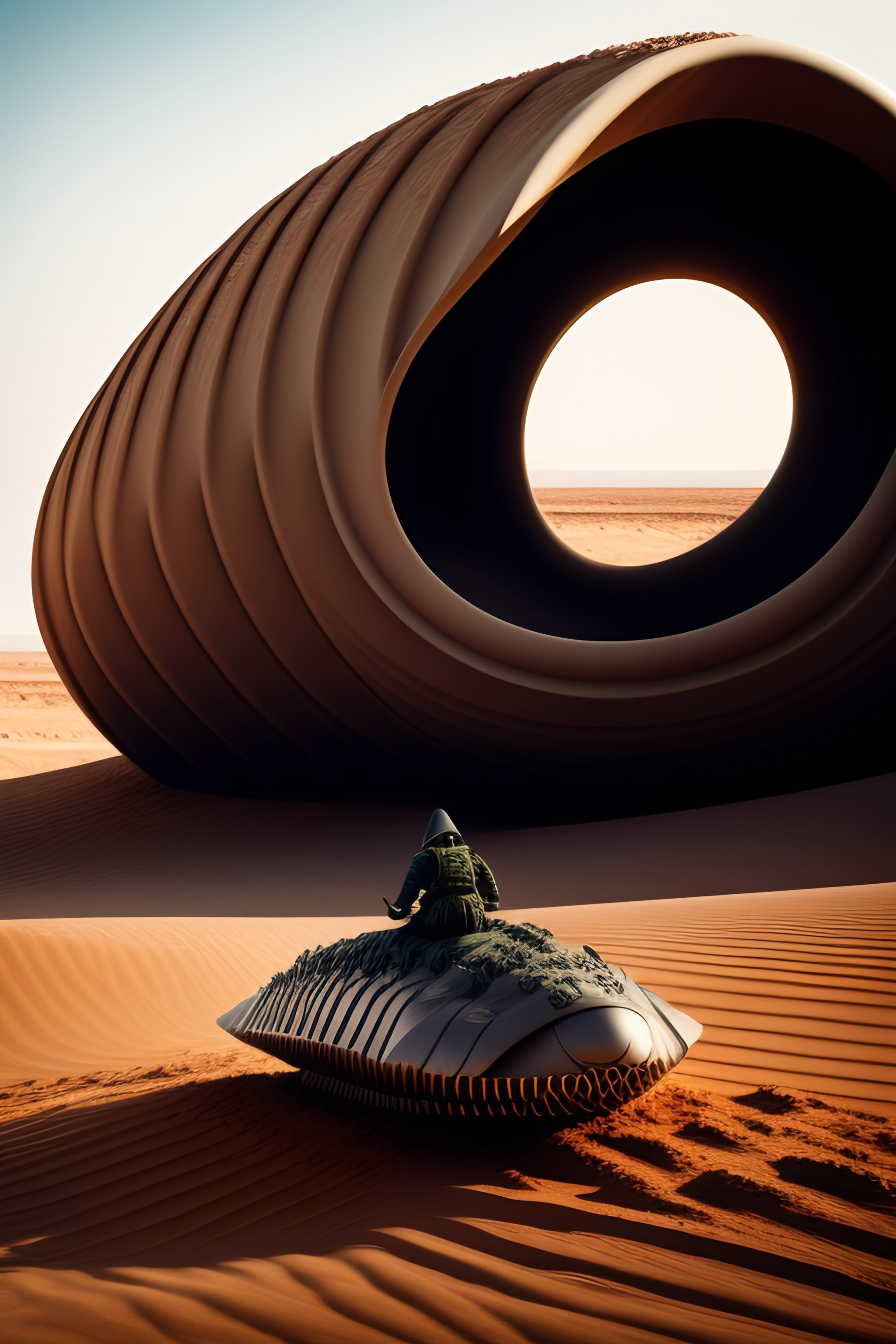 Lexica - Paul atreides riding a sandworm