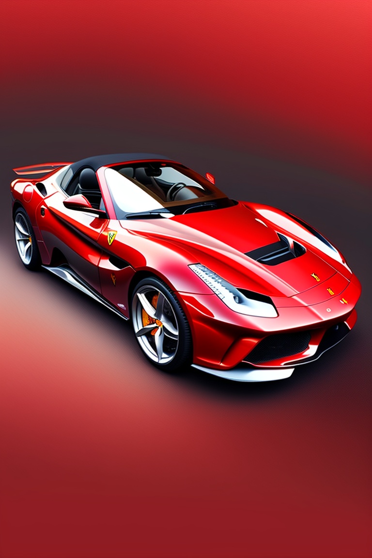 Lexica - No background, realistic, ferrari, red, convertible