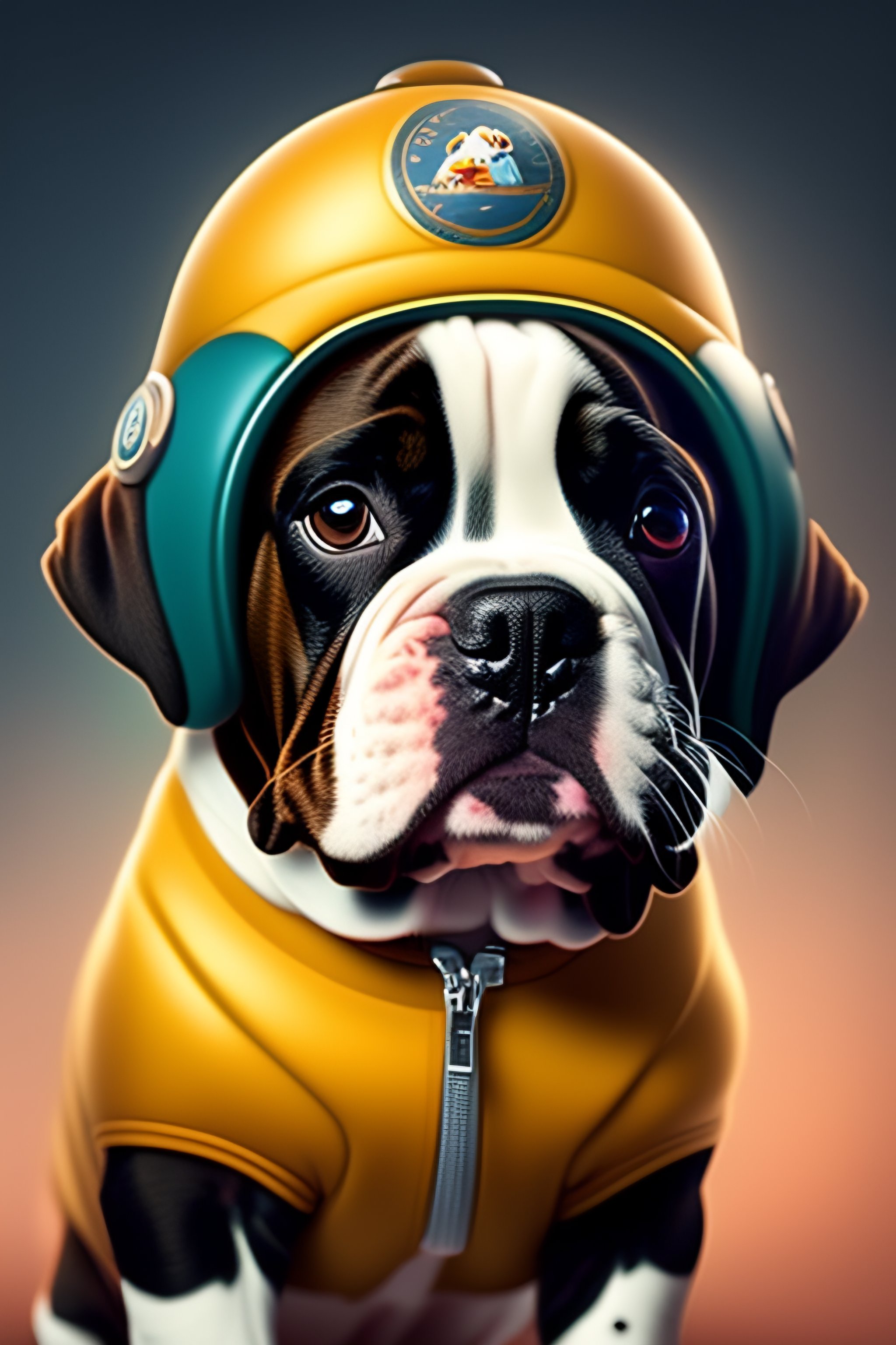 Lexica - Cute and adorable cartoon boxer dog baby with astronaut gear ...
