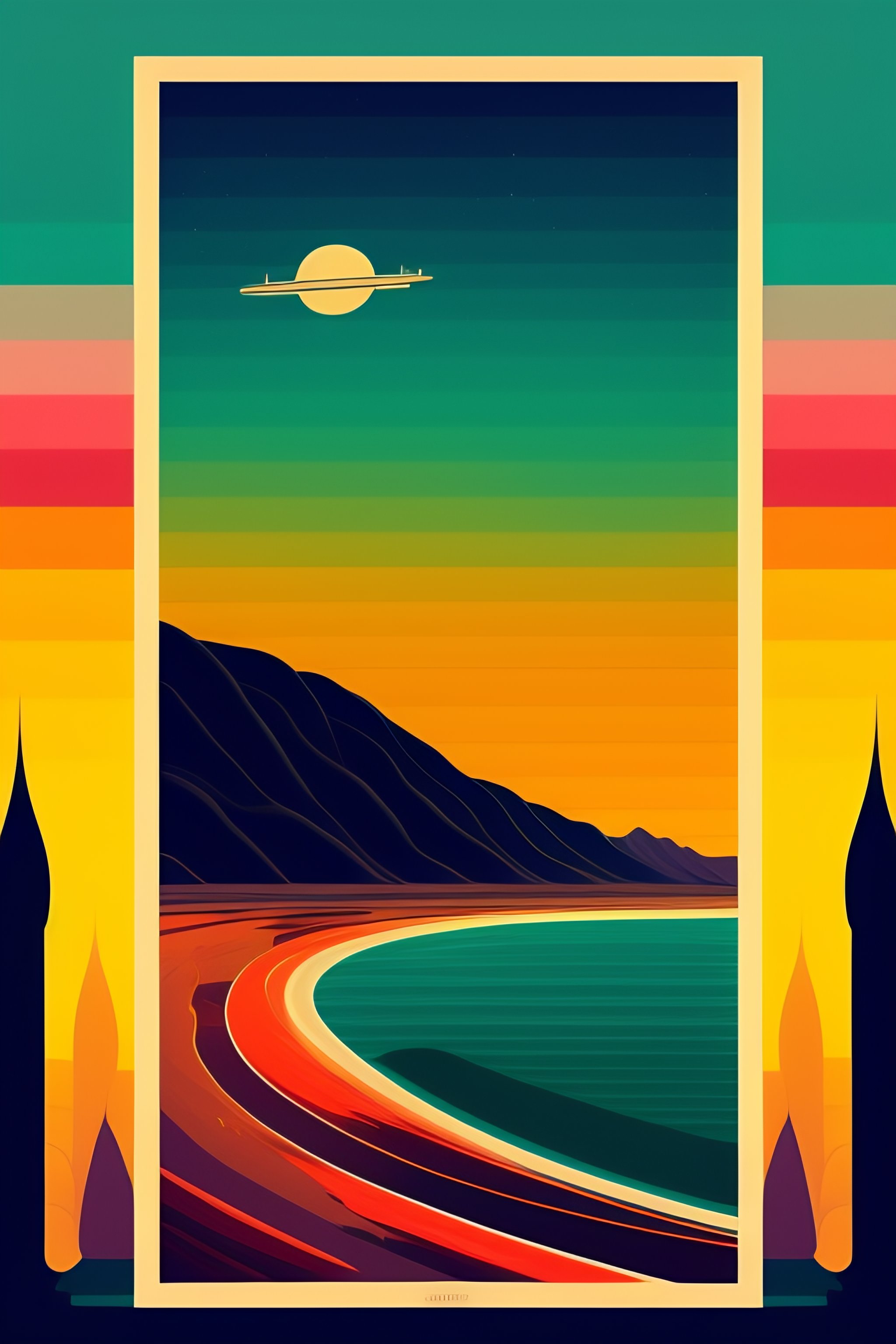 Lexica - Vintage 2d googie art poster