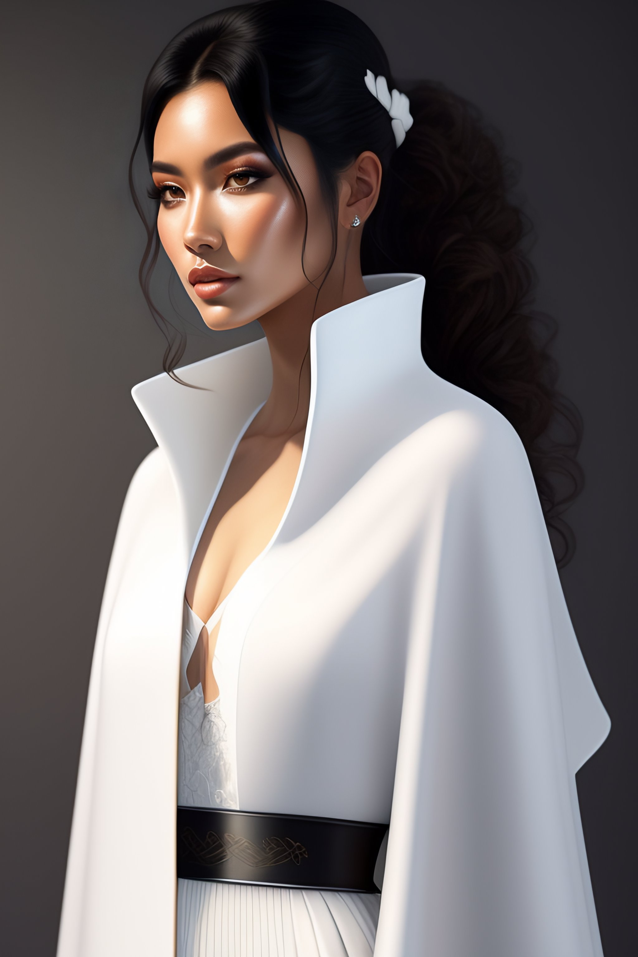 Lexica - A highly detailed illustration of fierce messy ponytail black ...