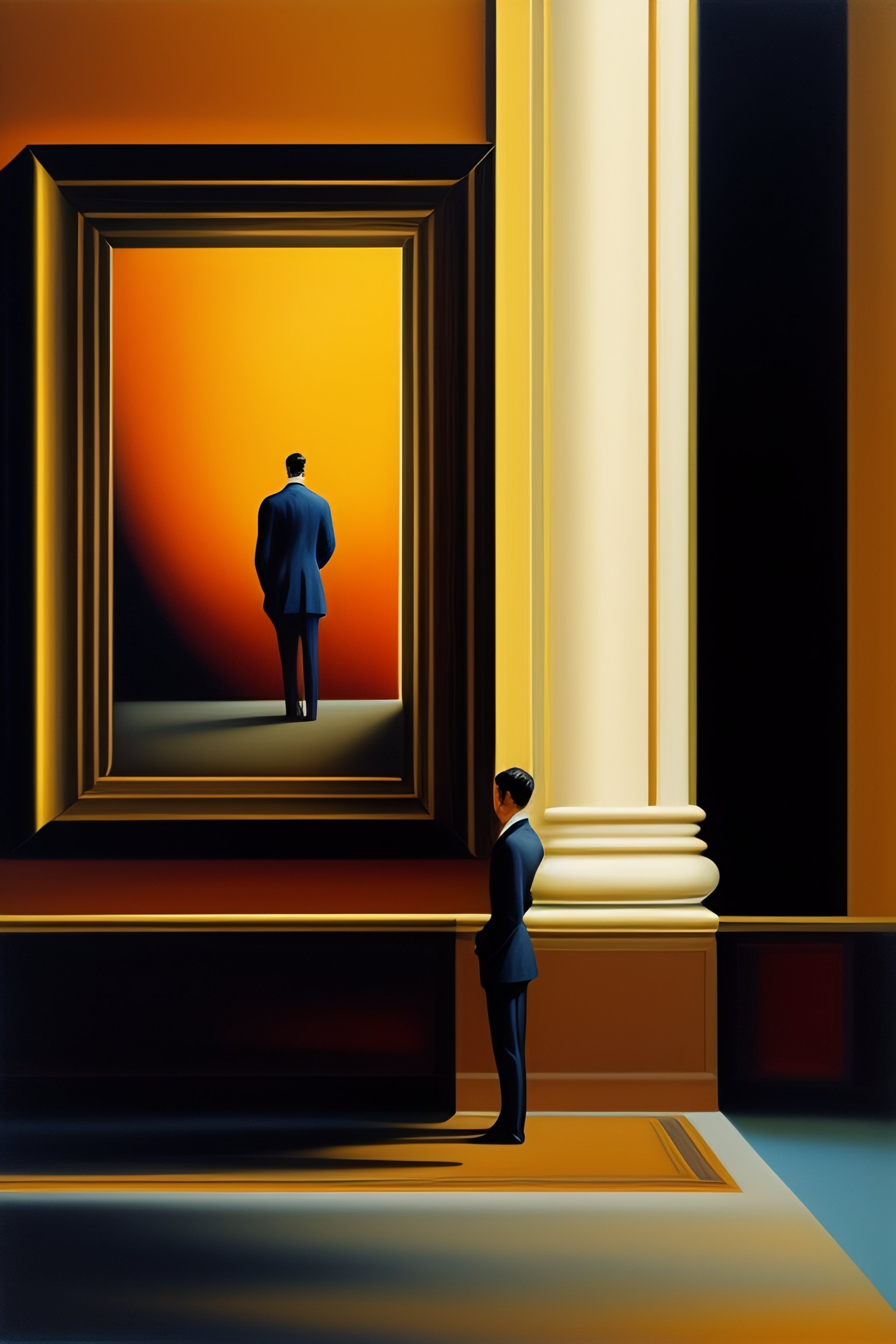 Lonely Man Painting