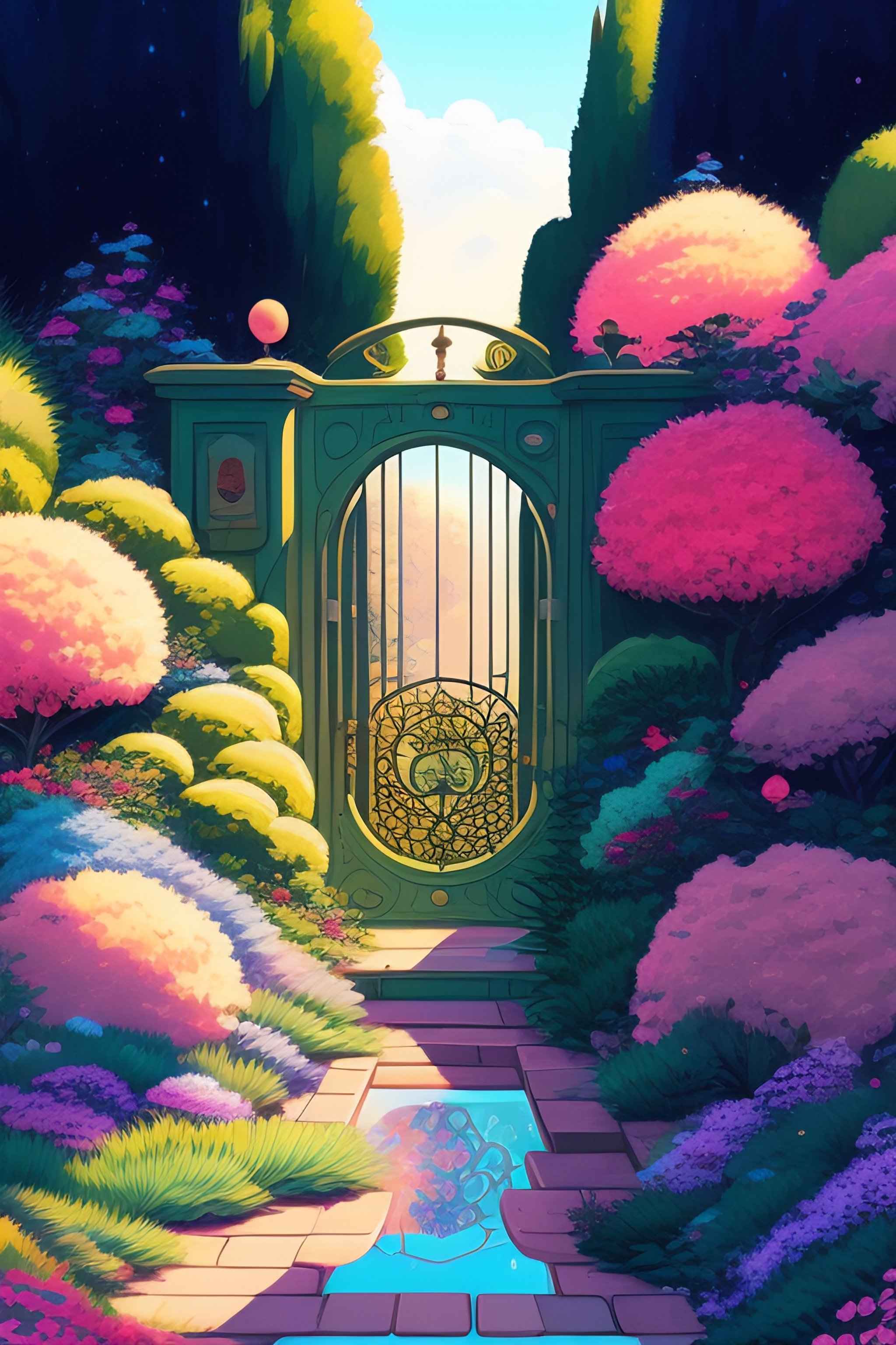 Lexica - A secret garden, style of Laurie Greasley, studio ghibli ...