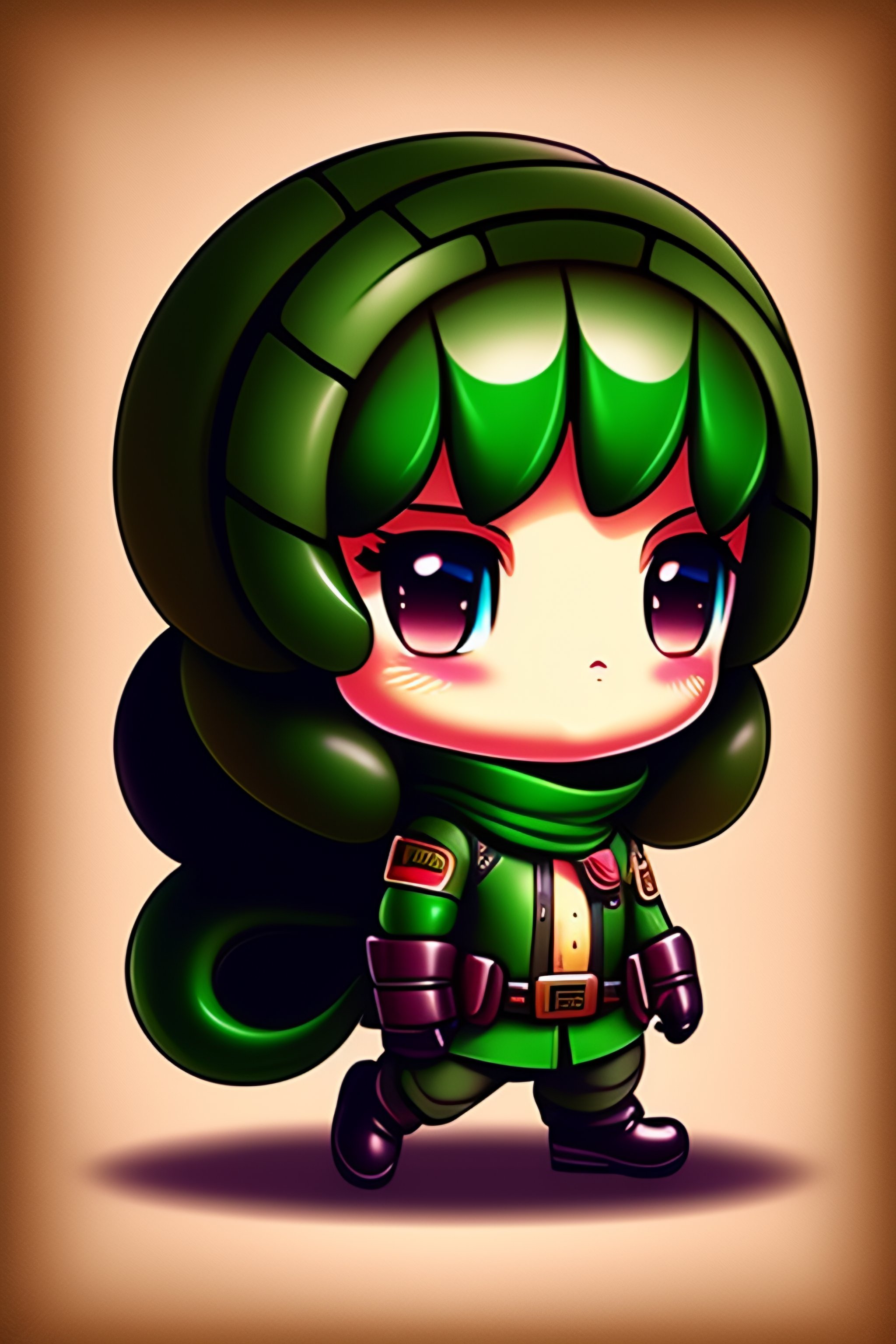 Lexica - Cute chibi snake dancing