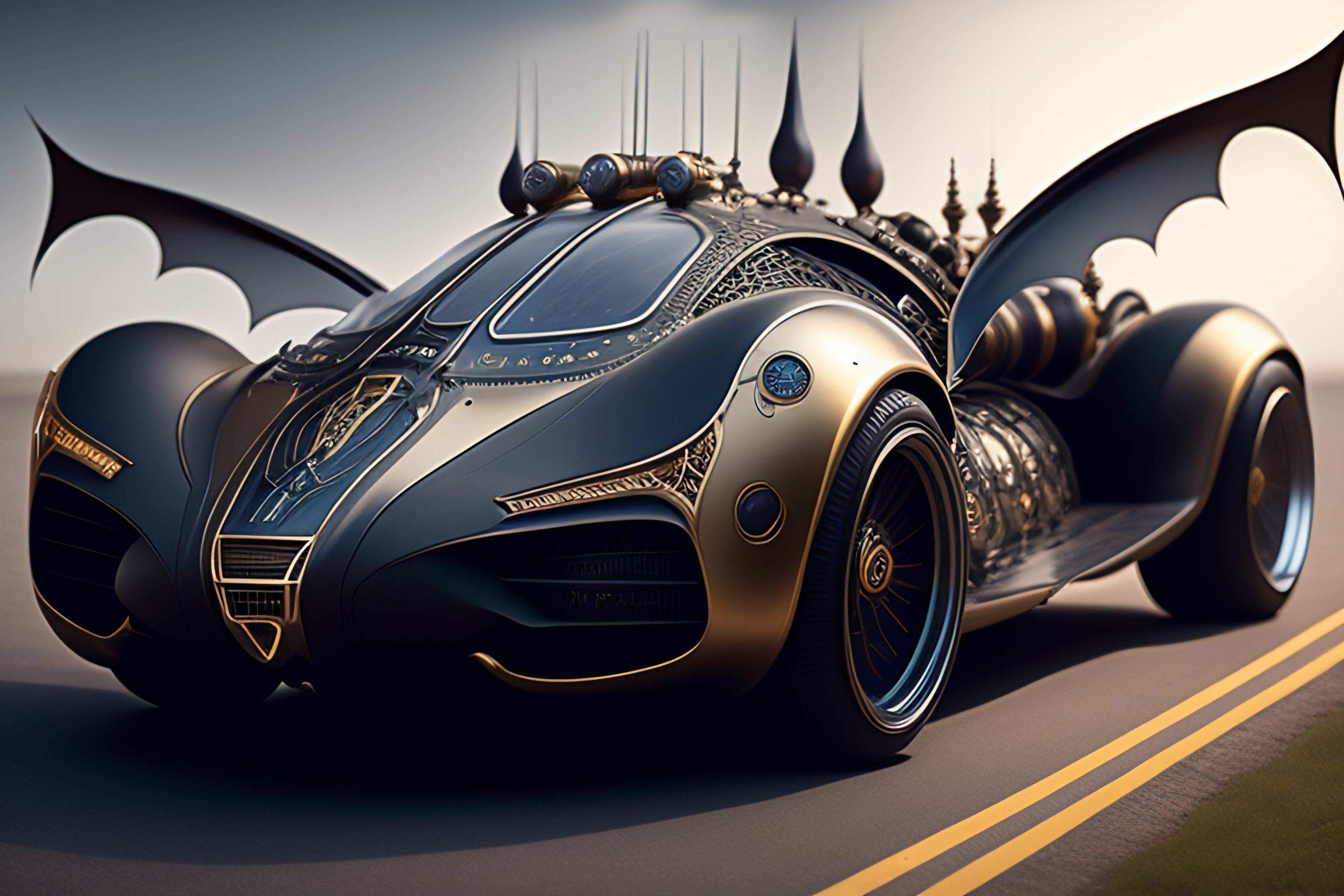Lexica - Biomechanical steampunk batmobile reminiscent of fast ...