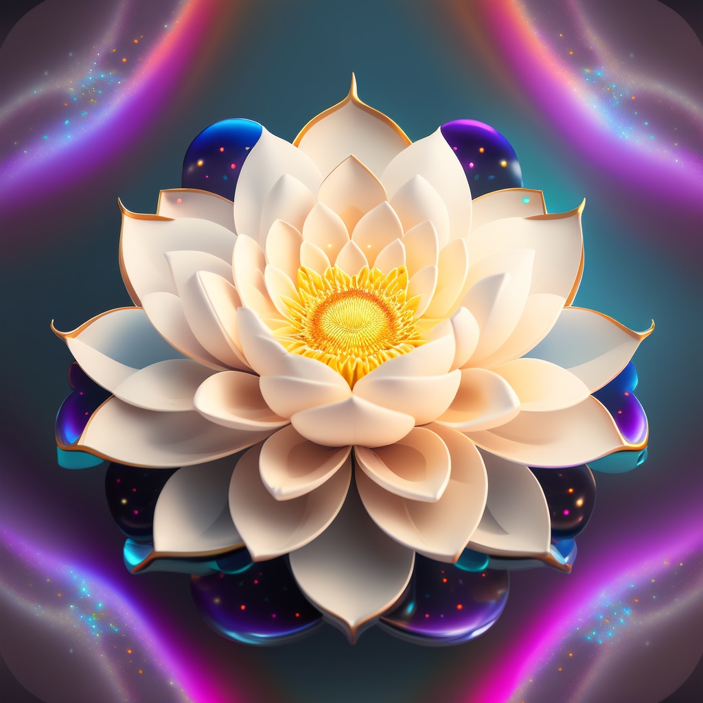 Lexica - Cosmic lotus flower angled with it's center to top right of ...