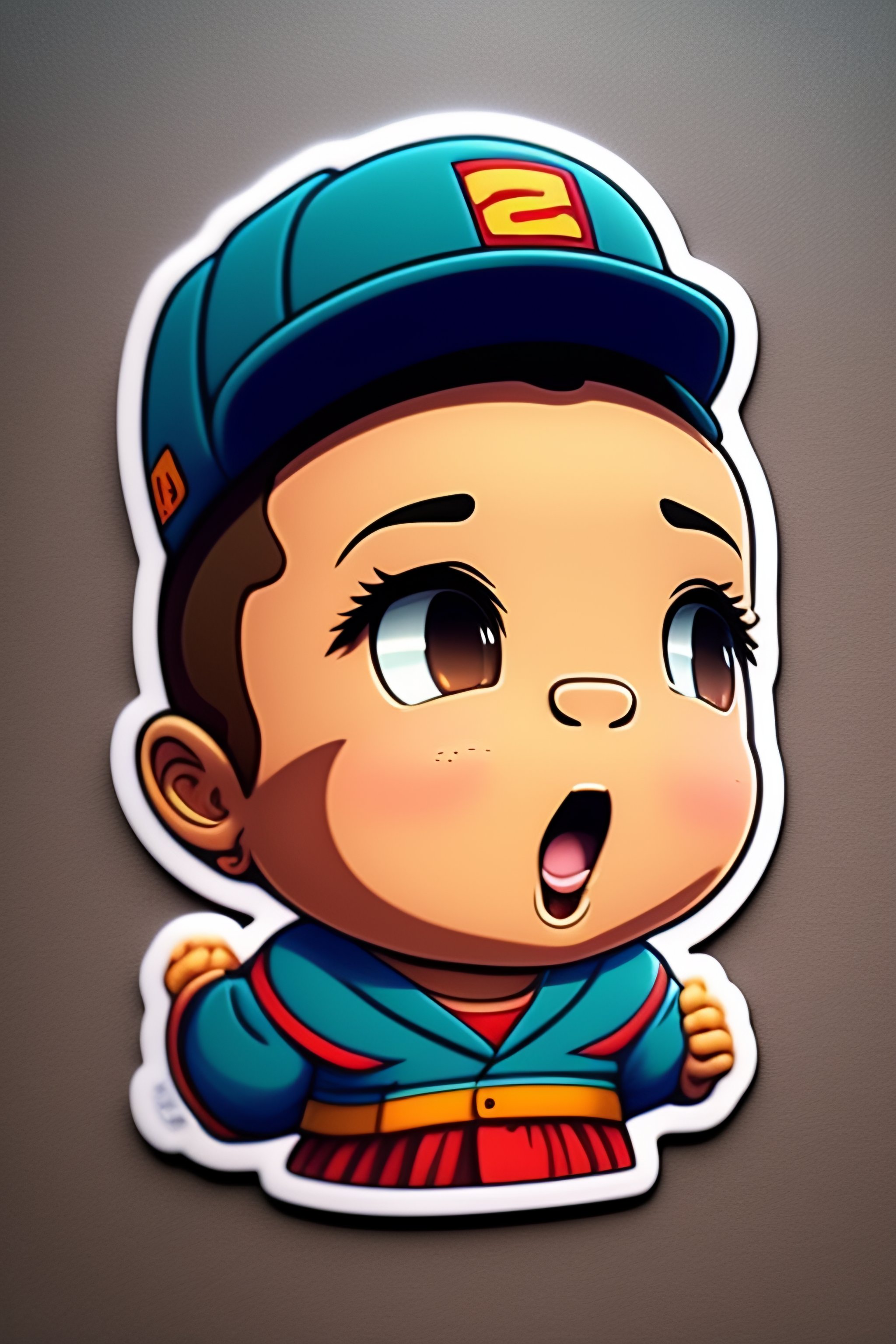 Lexica - Cute cartoon baby dr dre sticker, anime style, solid backgound ...