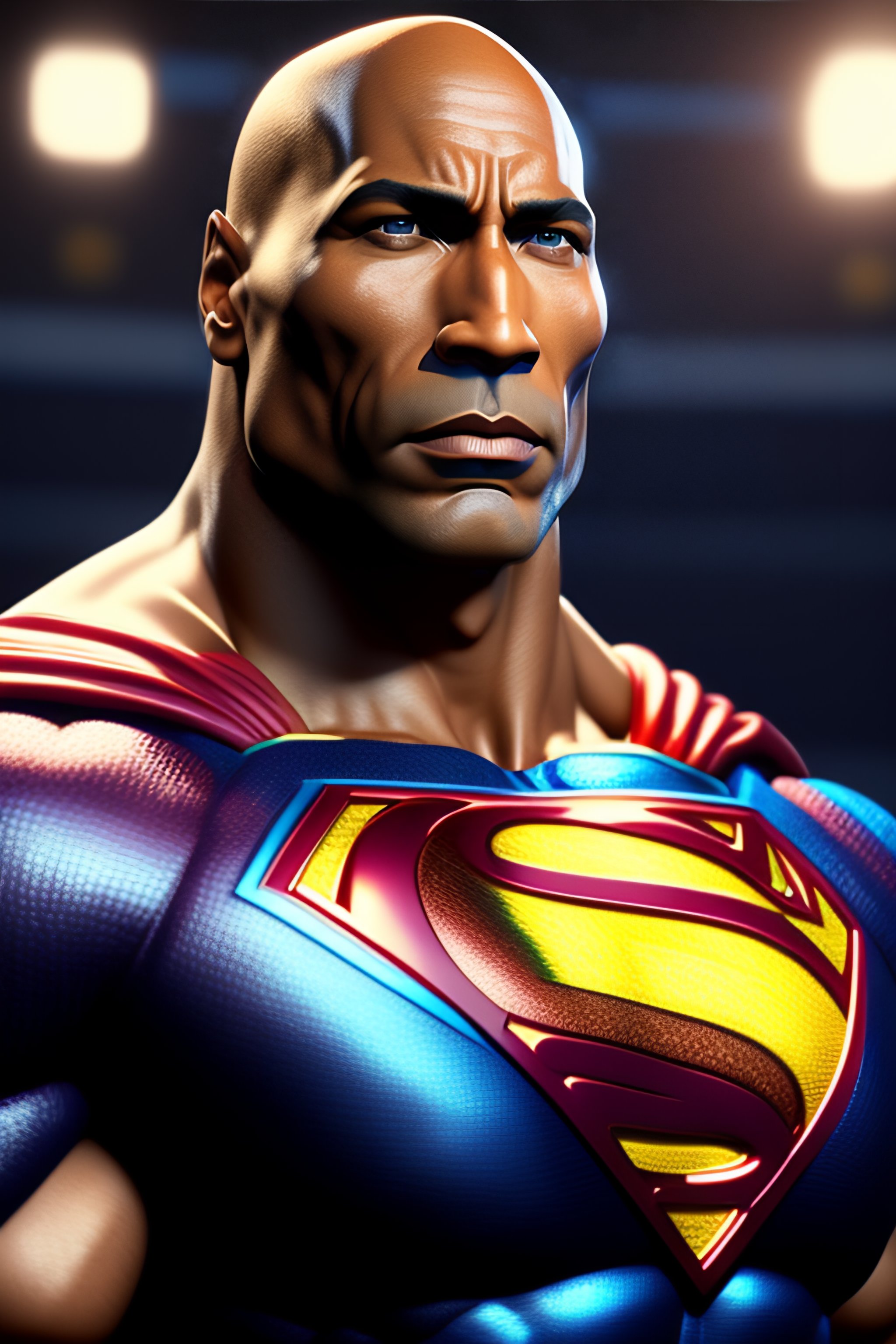 Lexica - Superman suit Dwayne The Rock Johnson, muscle extremely ...