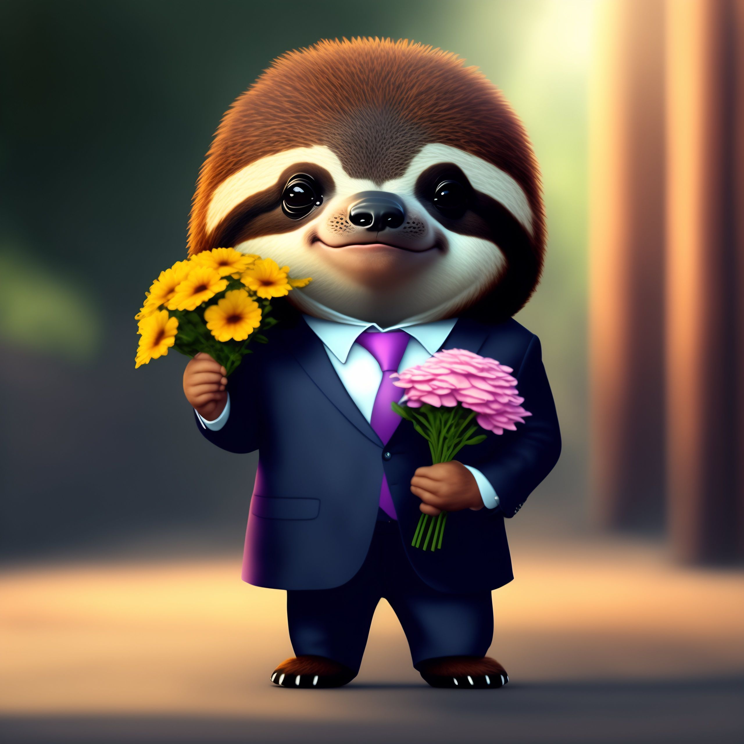 Lexica - The cutest chibi sloth you'll ever see dancing wearing a 3 ...