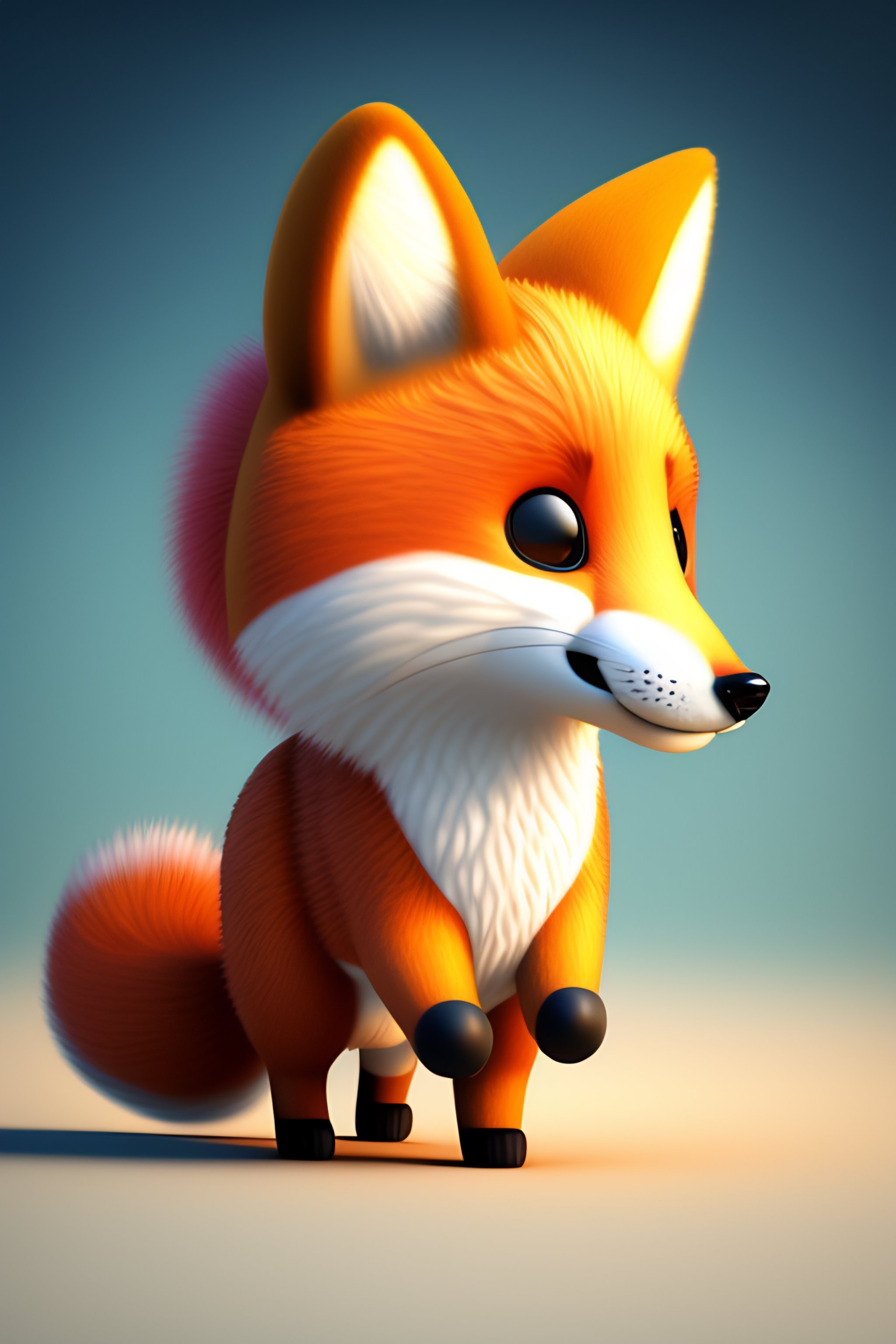 Cute Cartoon Fox With Big Eyes