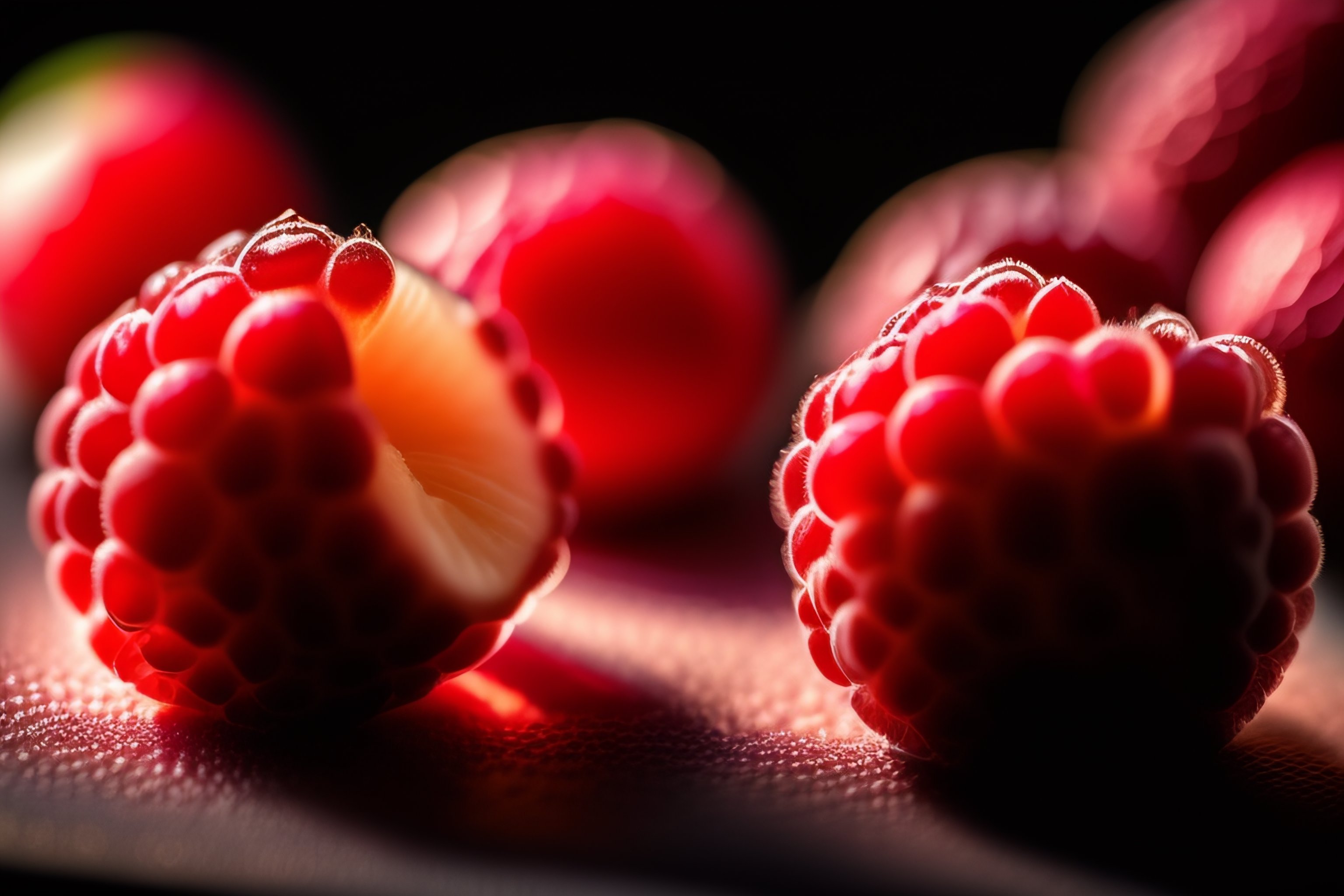 Lexica - A close up of raspberries, studio light