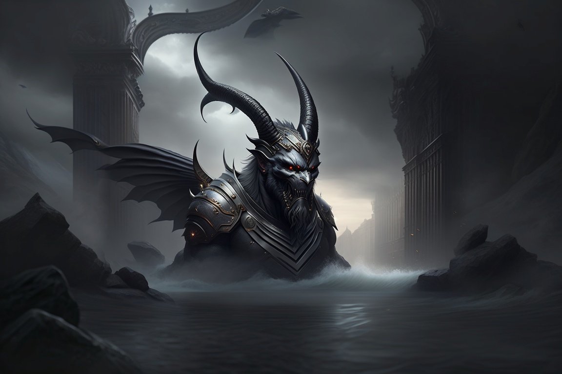 Lexica - Abyss, demon, grey, deep, ominous, digital art, hyper ...