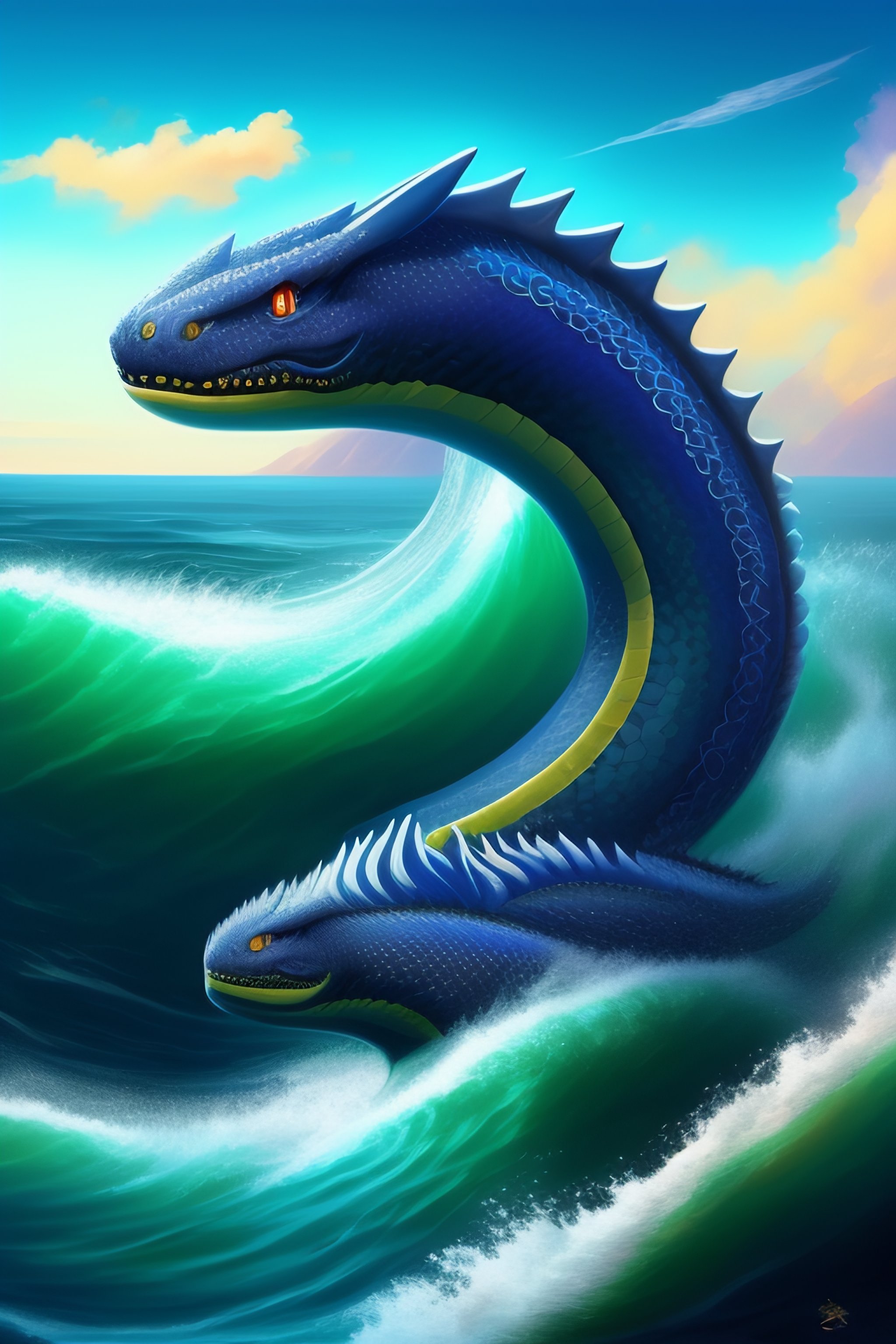 Lexica - A pokemon that looks like a giant sea serpent mixed with a ...