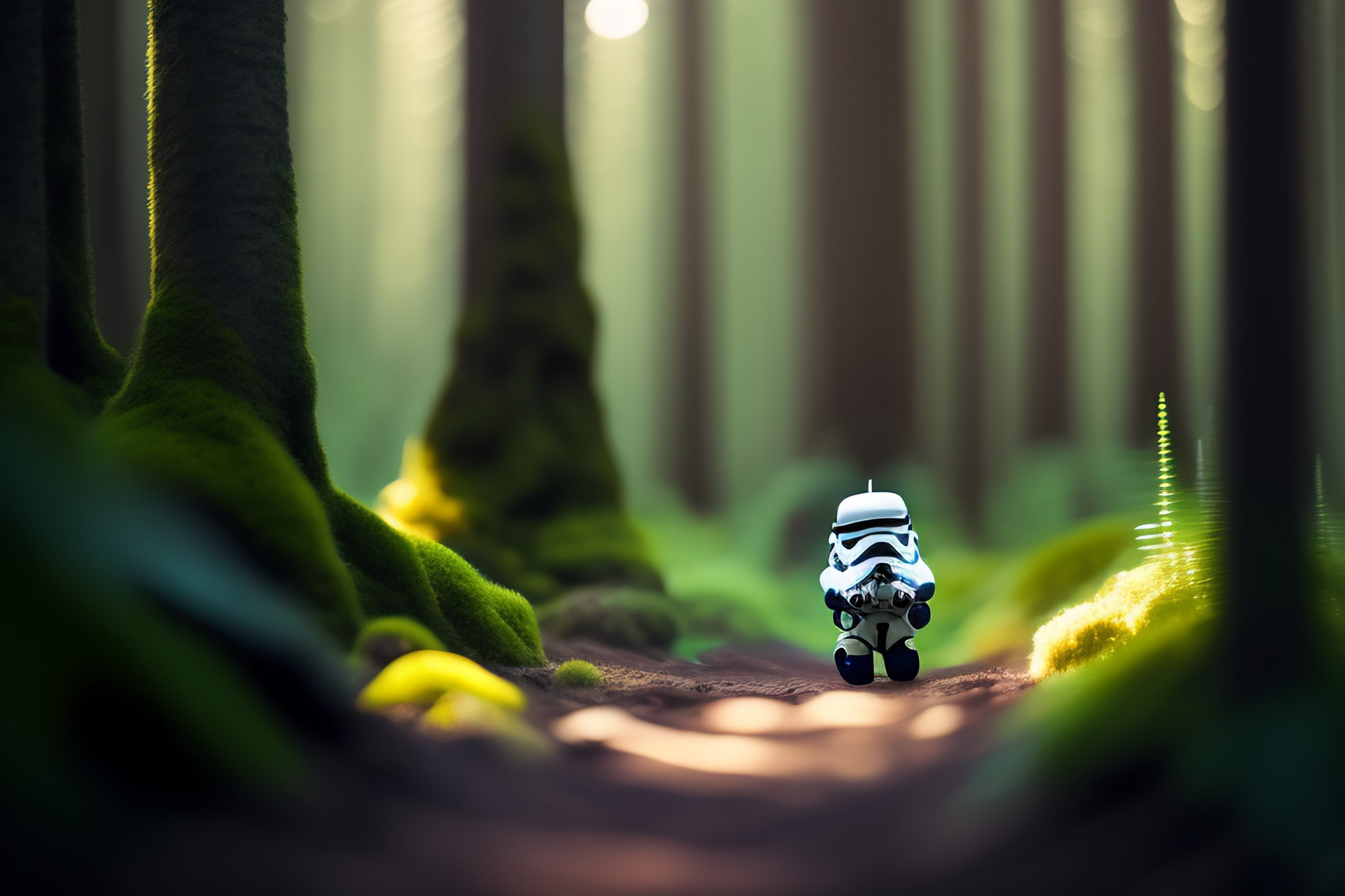 Lexica - Baby stormtrooper in the forest cinematic