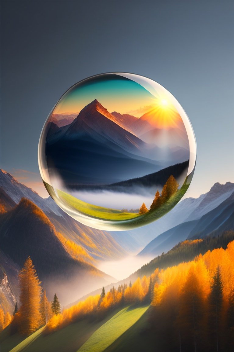 Lexica - Transparent solid glass, which is filled with realistic, misty ...