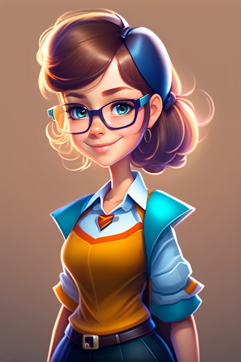 Intelligent Girl Cartoon