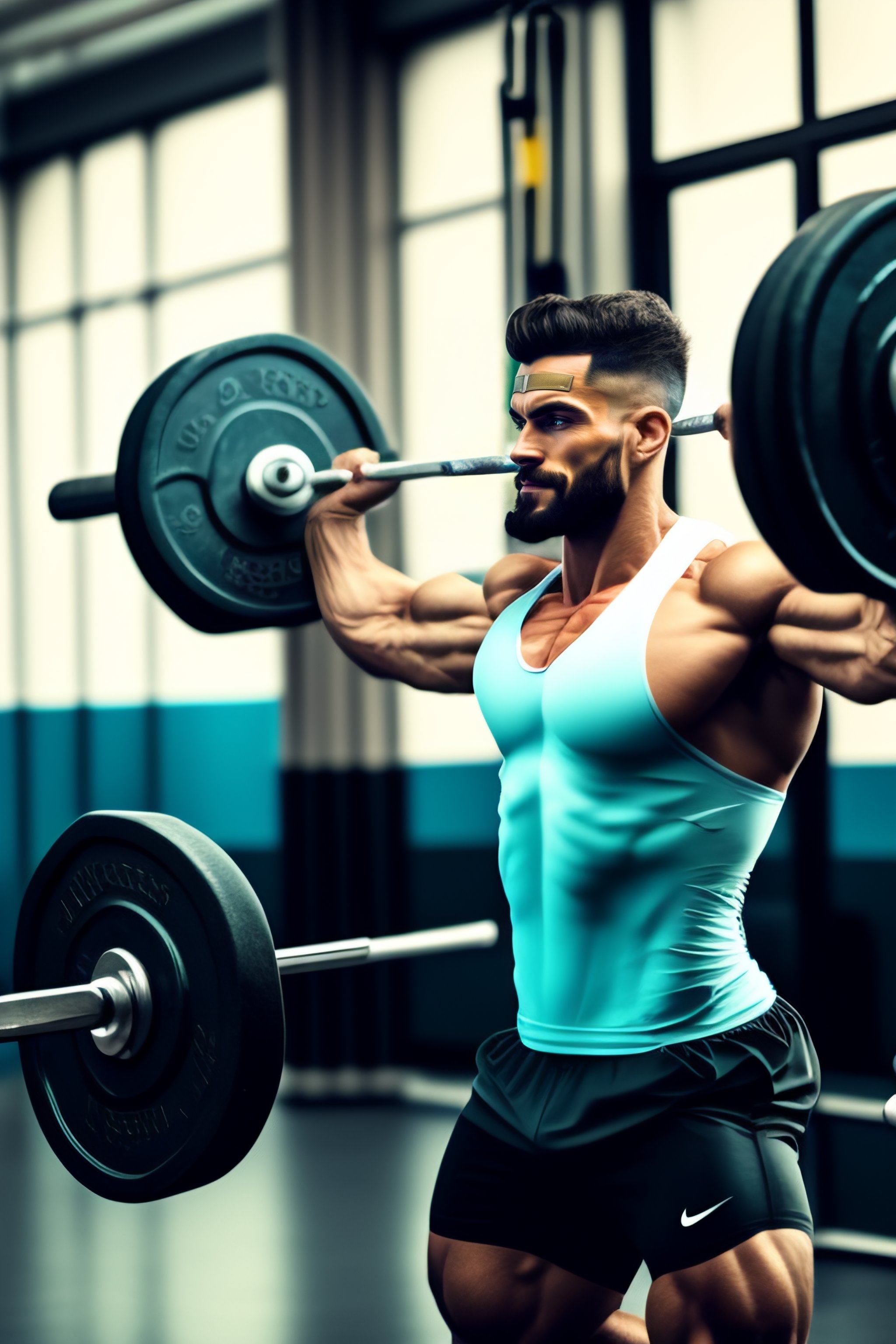 Lexica - A fit man lifting a barbell