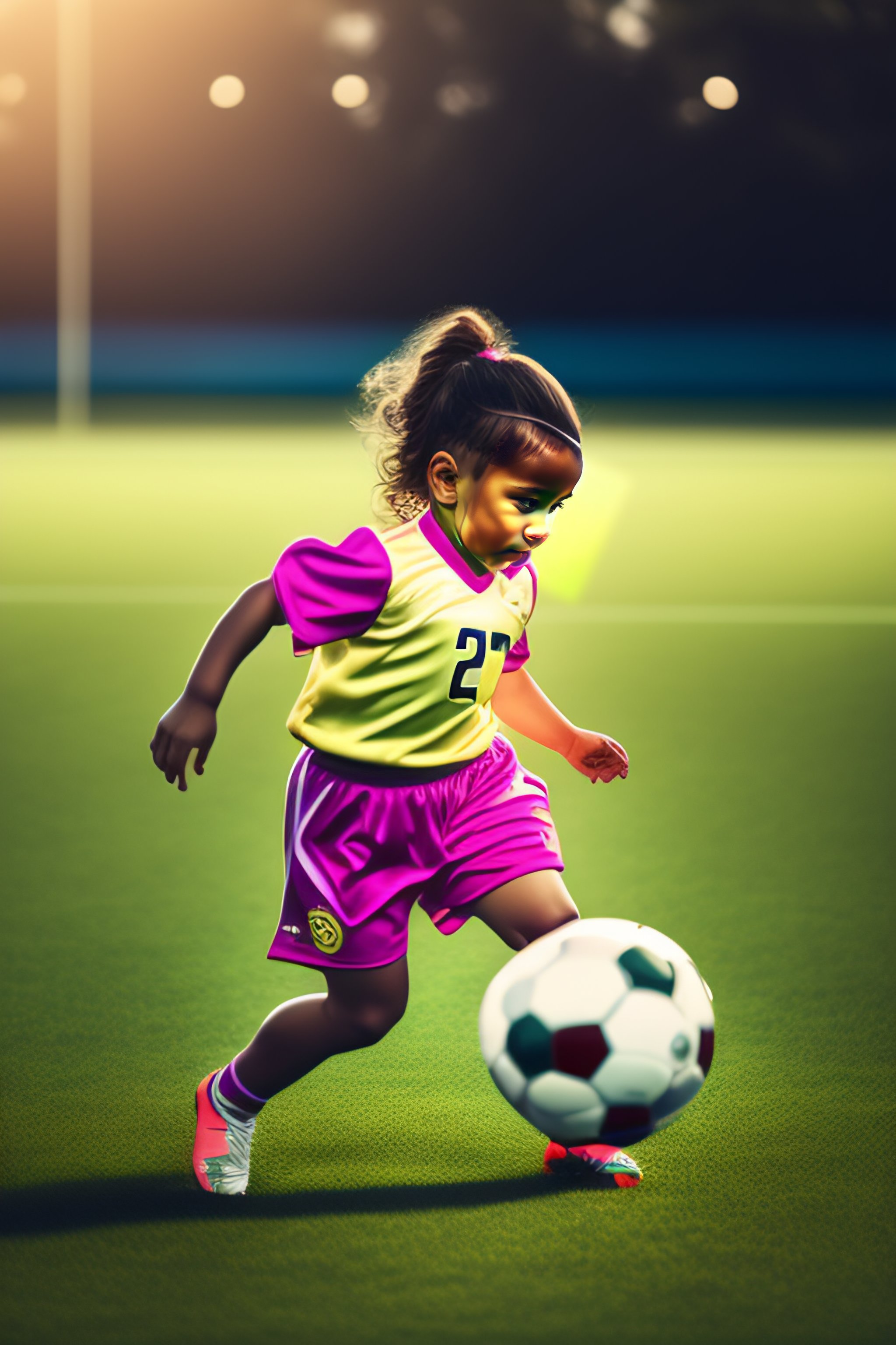 Little Girl Playing Soccer