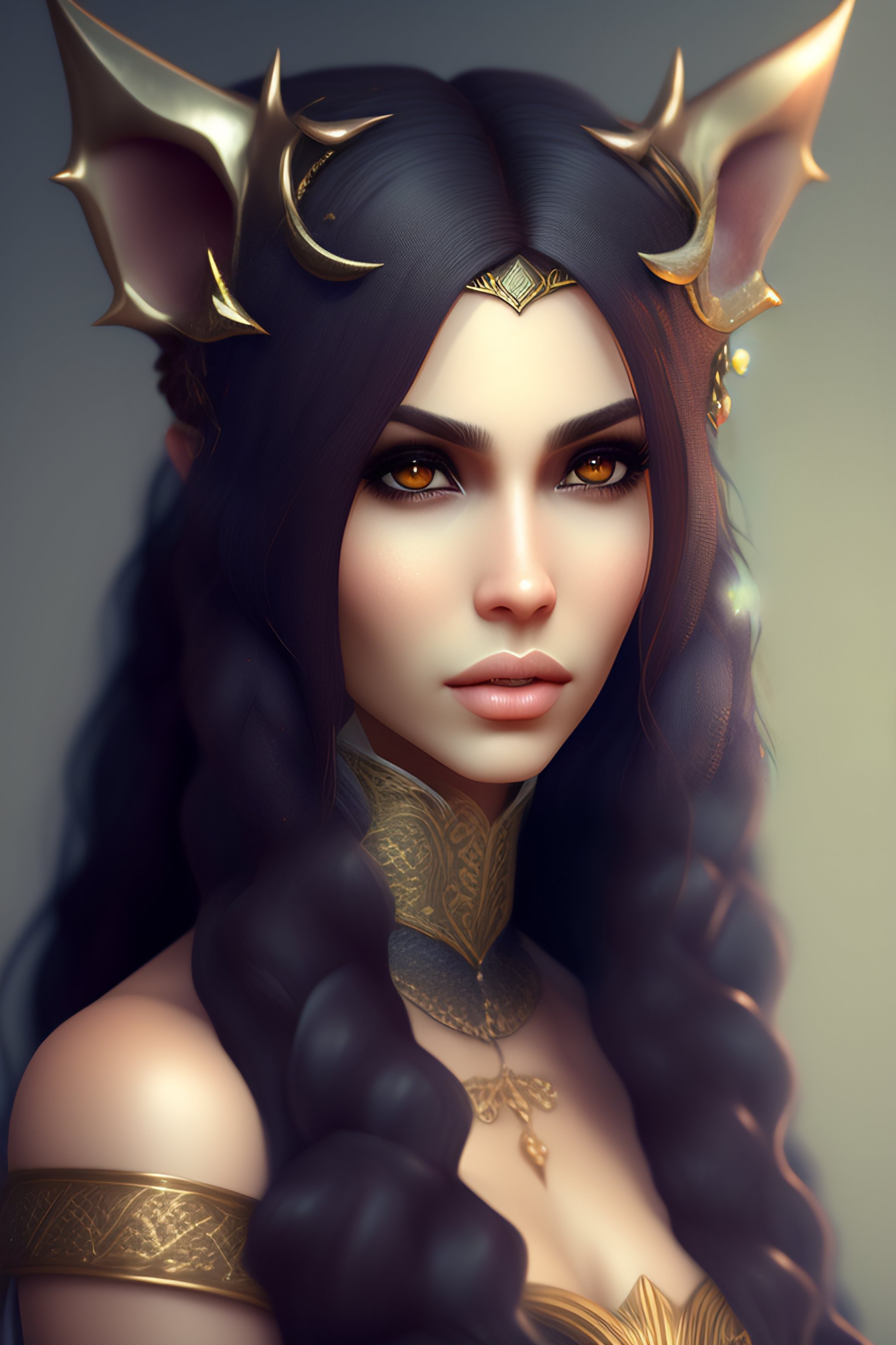 Lexica - Woman with long rosette hair, cubby, long skinny face, big ...