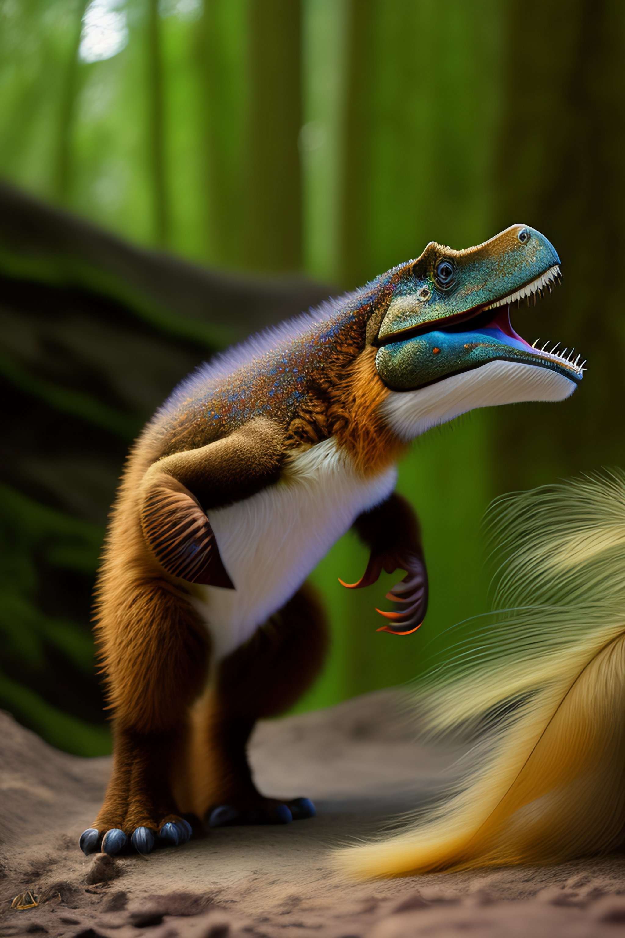 Lexica - Trex with feathers