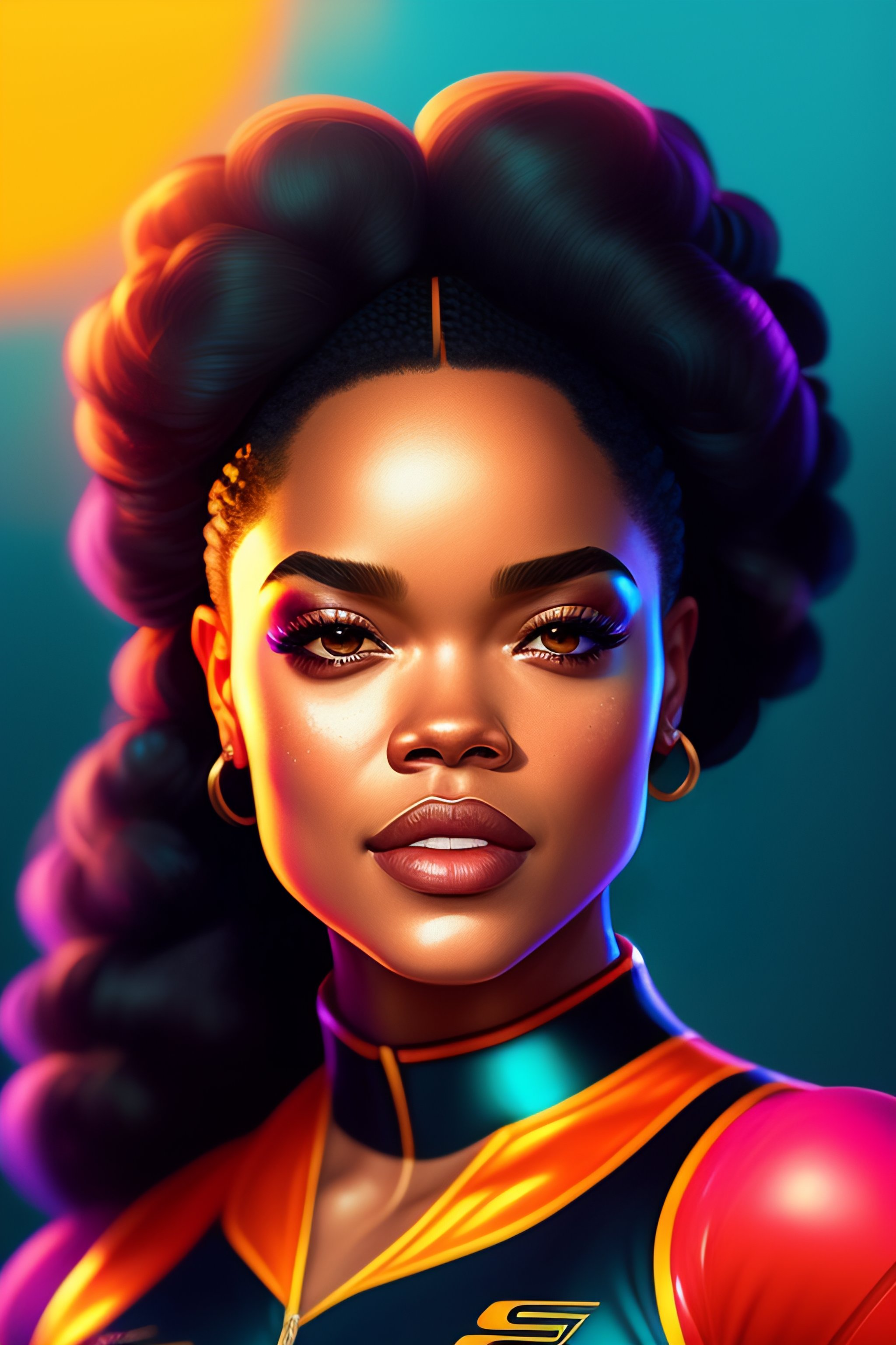 Lexica - A portrait of tessa thompson as a cheerleader, cleavage,art by ...