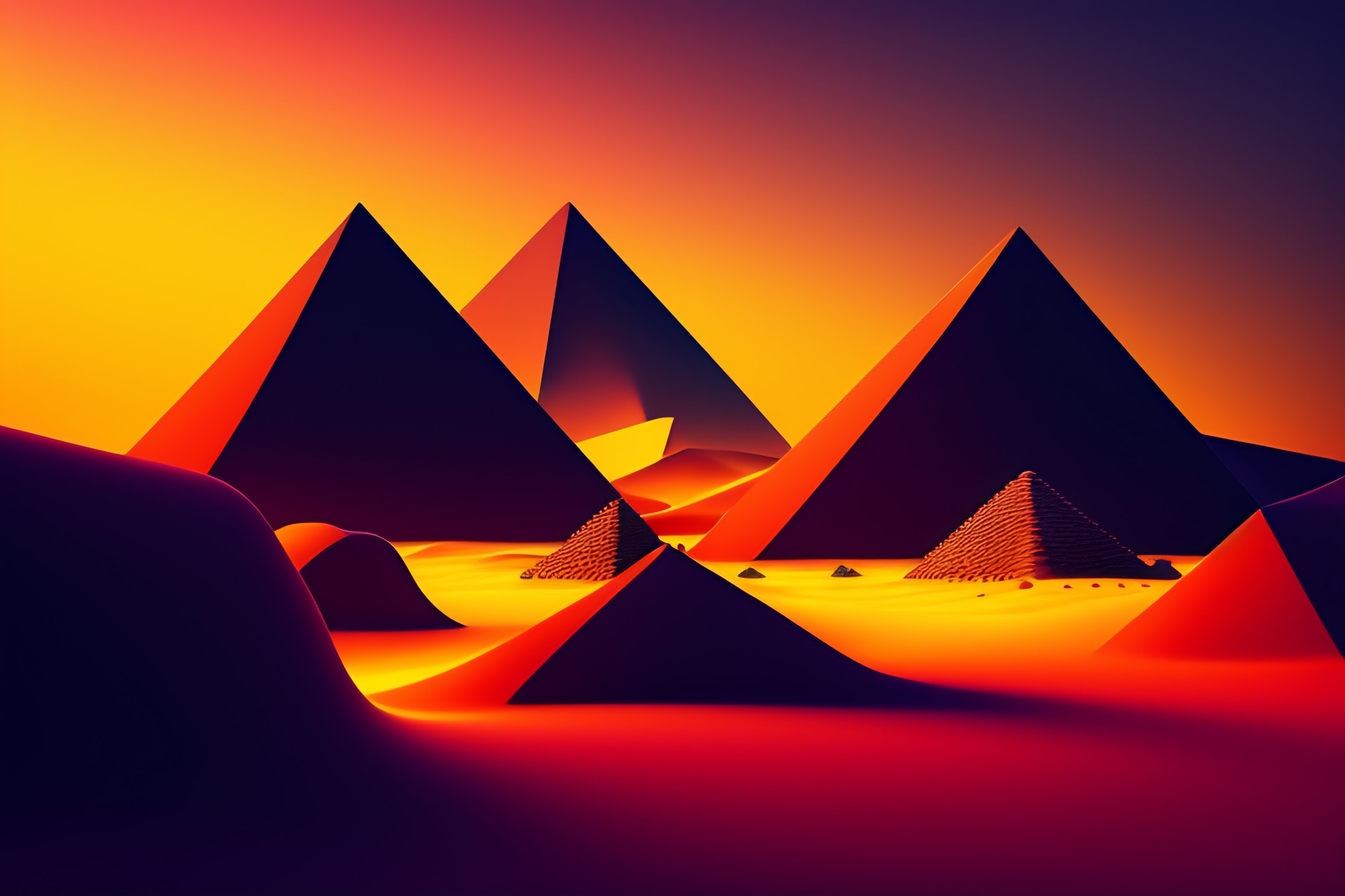 Lexica - Dark minimalist background with 3d geometry dunes desert with ...