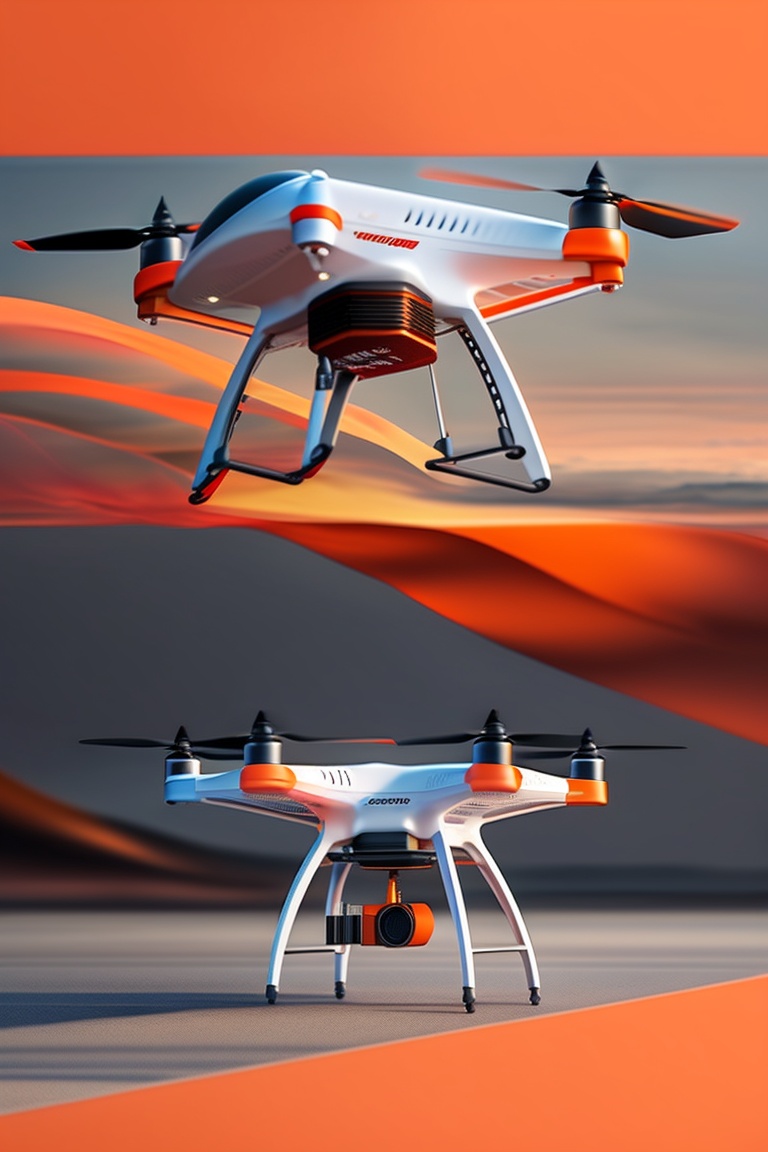 Lexica - Matt Black, white and orange colour drones