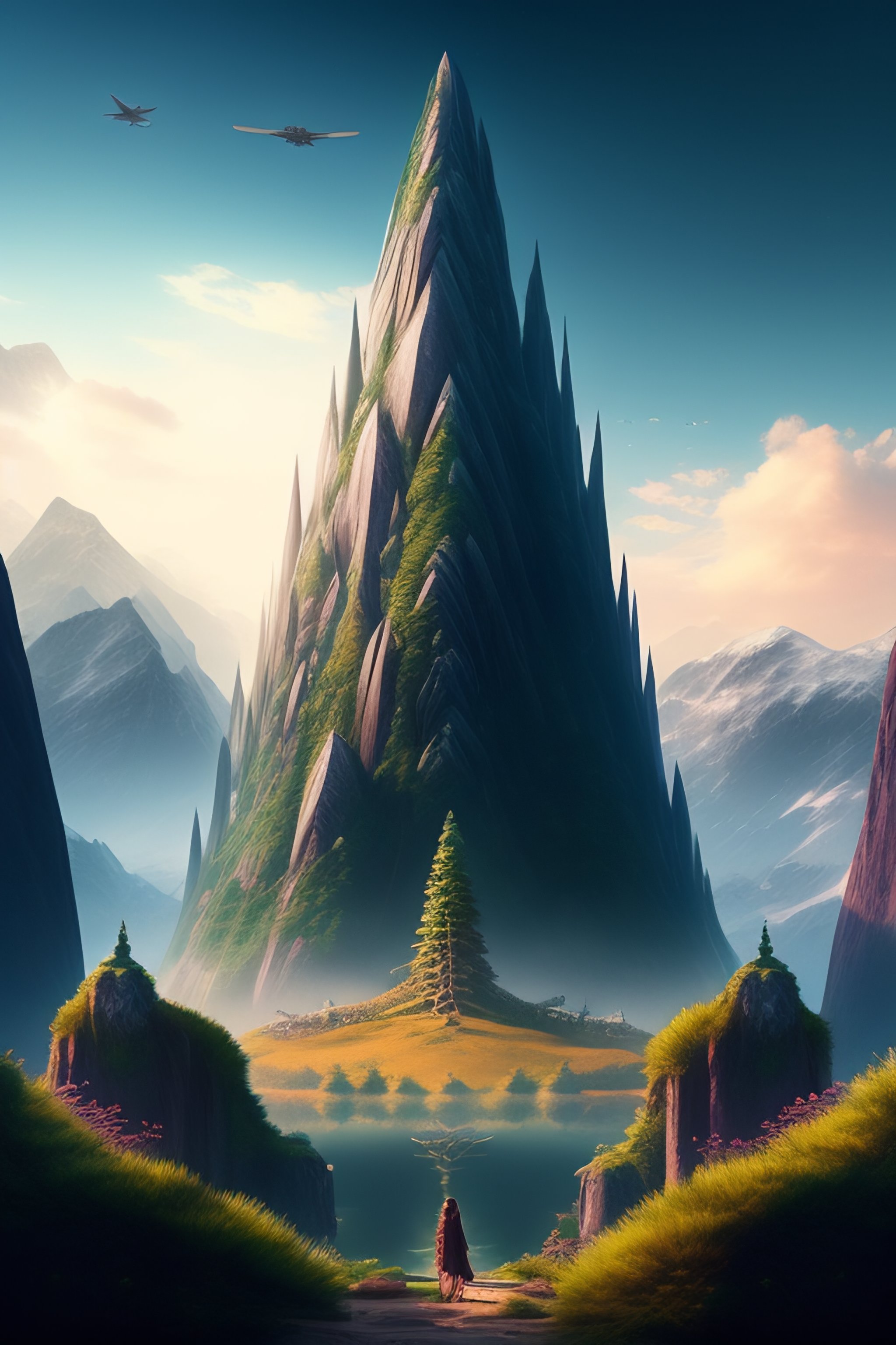 Lexica - Giant Epic Fantasy Tree, massive mountains
